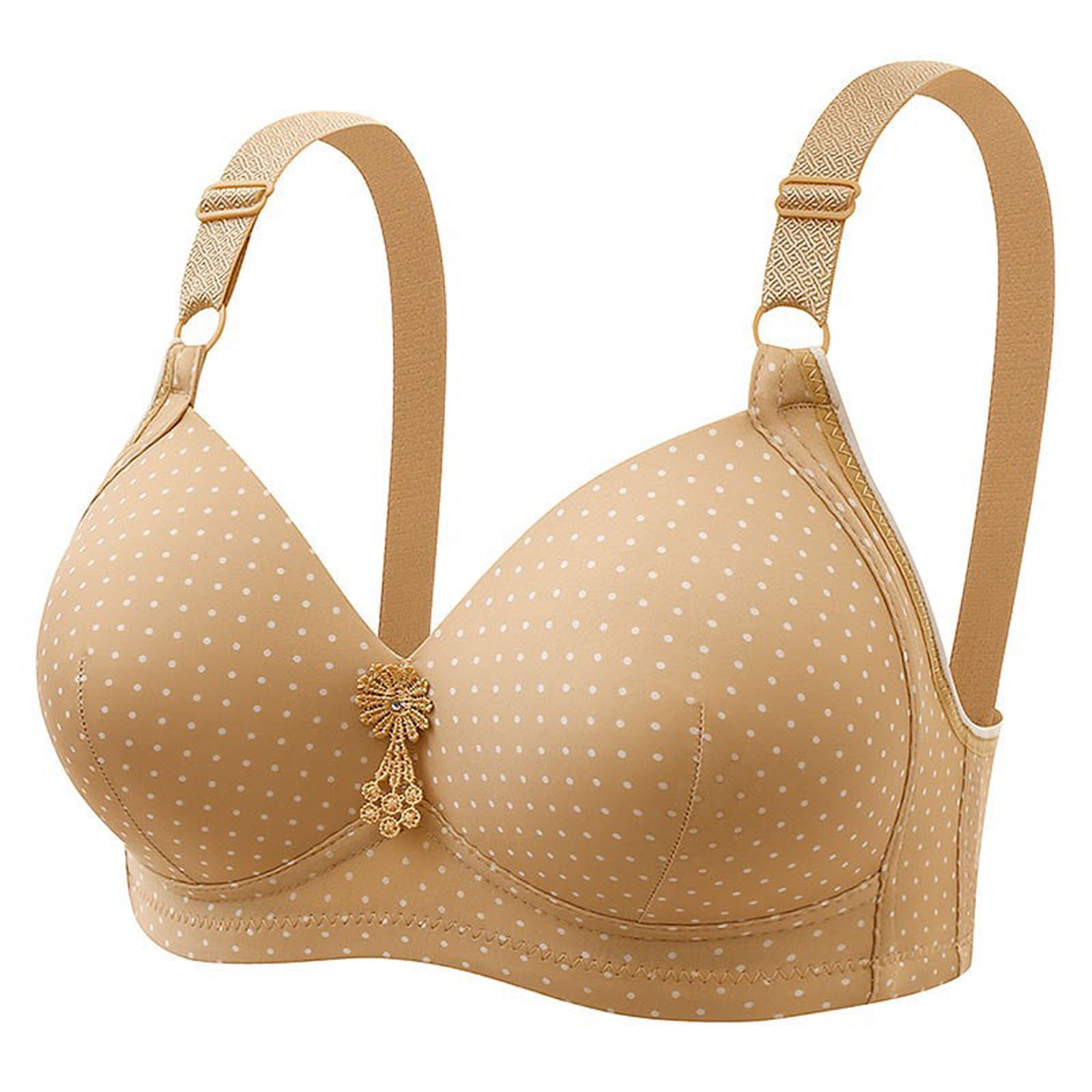 Comfortable Lace Bra Women Plus Size No Wire Back Closure Breathable ...