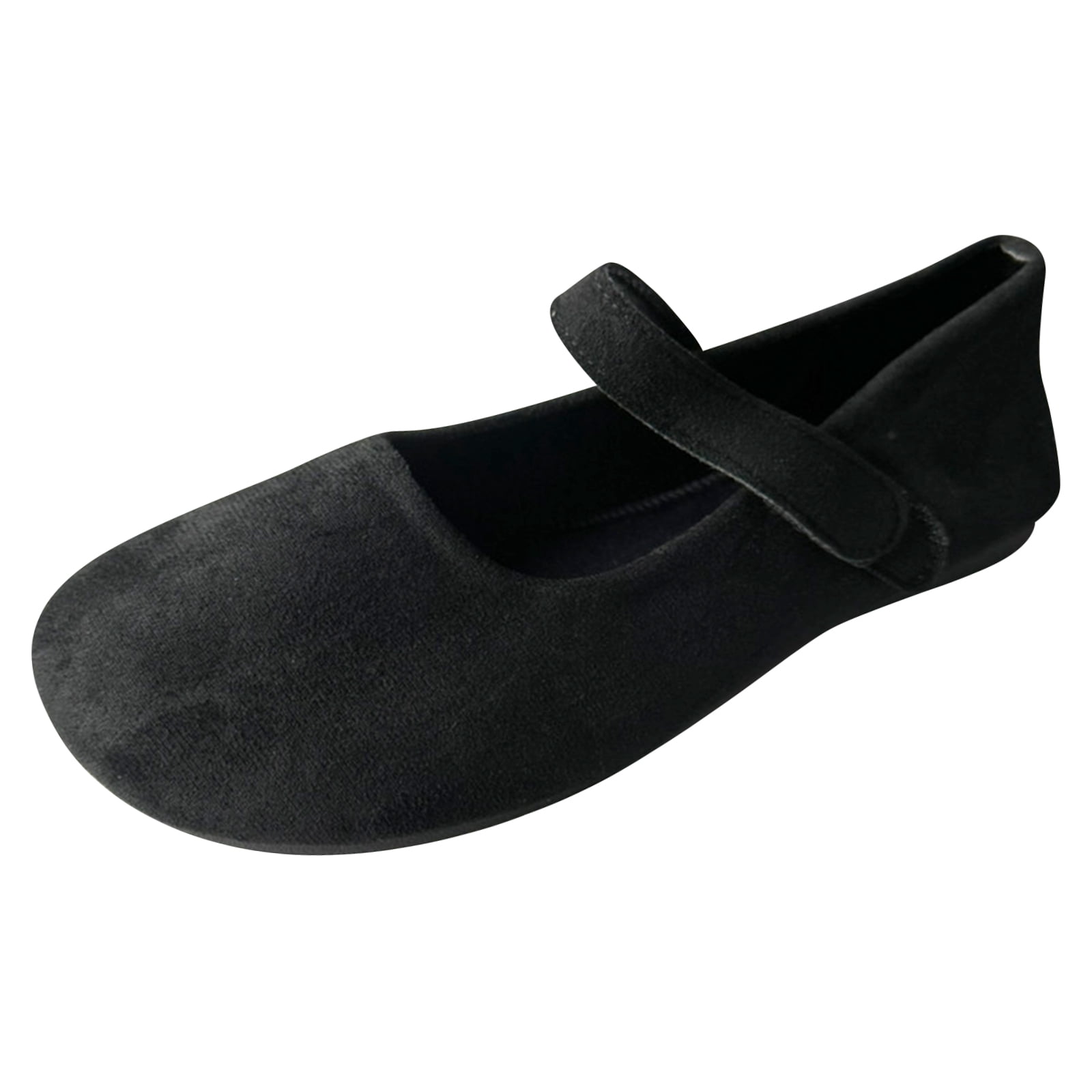 Comfortable Mary Janes for Women Round Toe Ballet Flats Hook and Loop ...