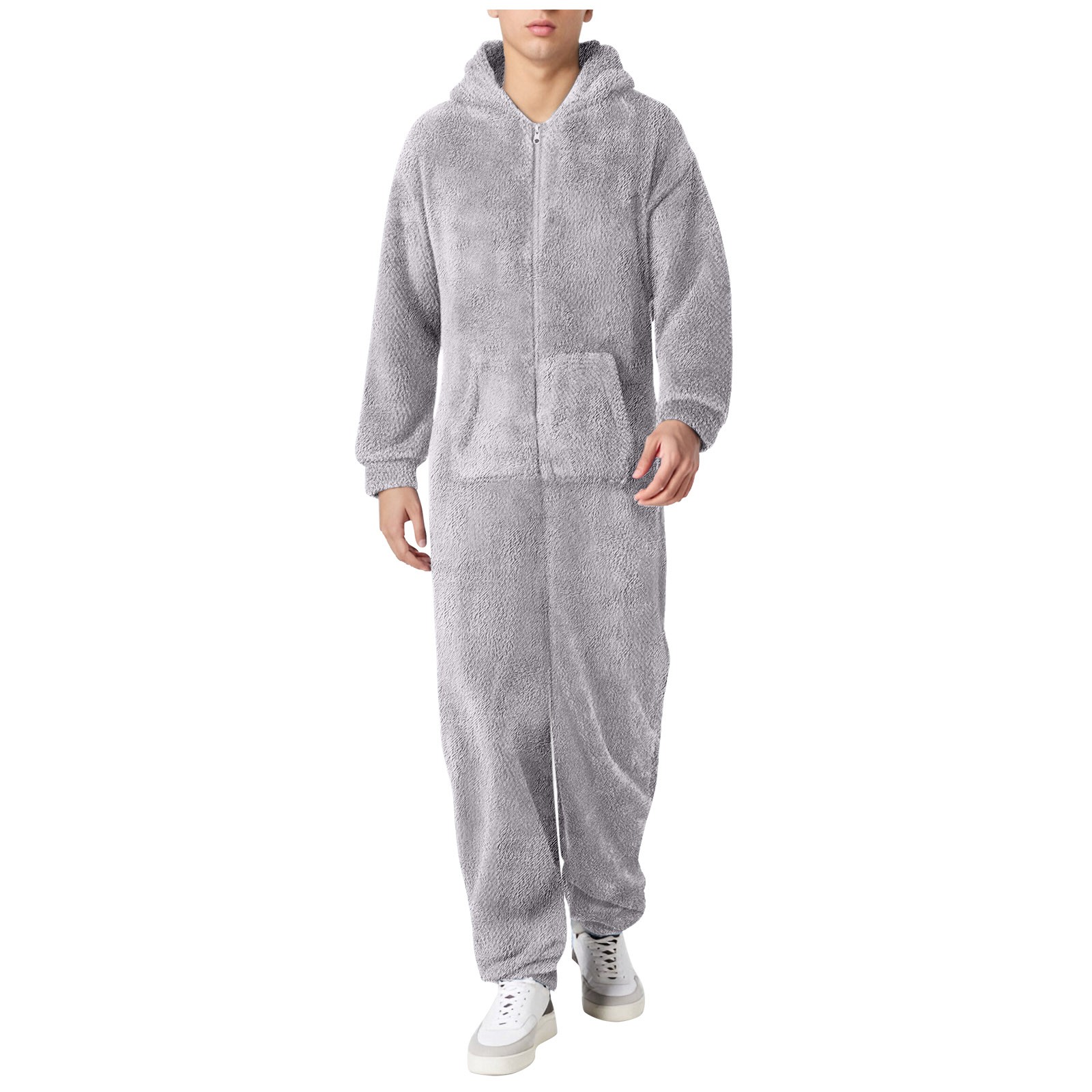 Comfortable Men's Jumpsuit for Casual Wear - Wool Long Sleeve Pajamas ...
