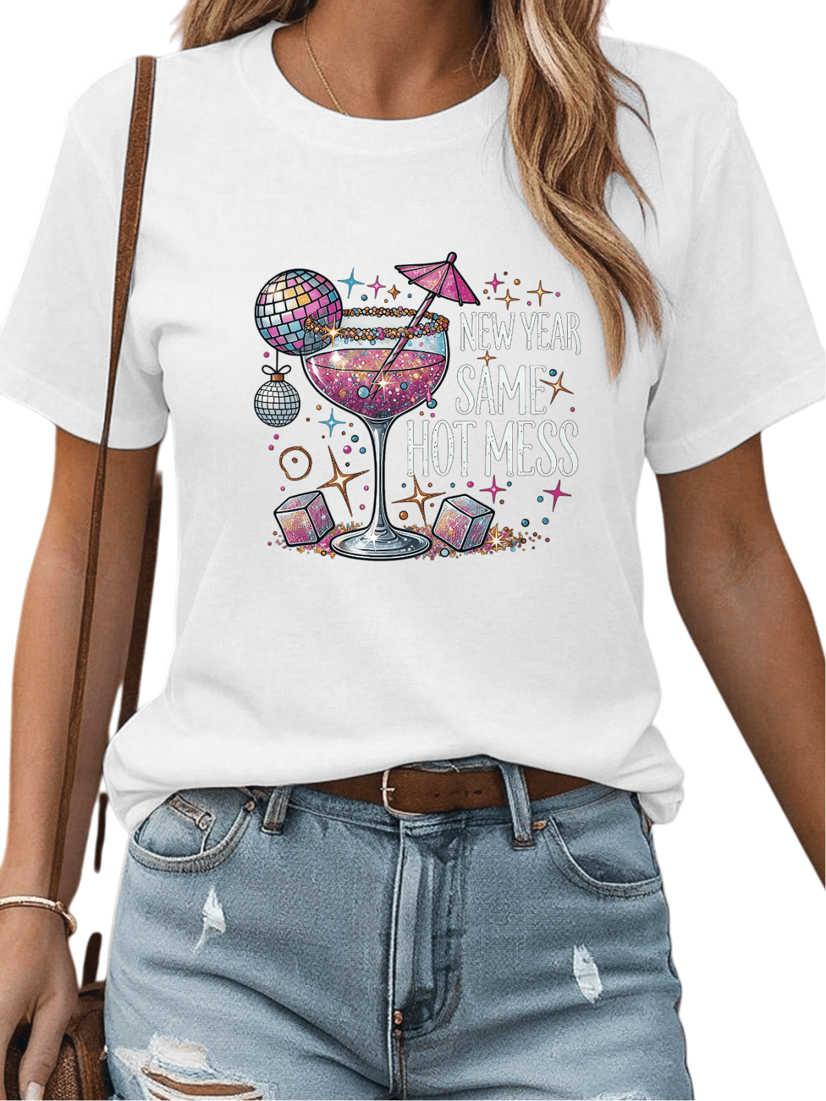 Comfortable New year Print T-shirt Graphic Tees 2026 New Year Same Hot ...