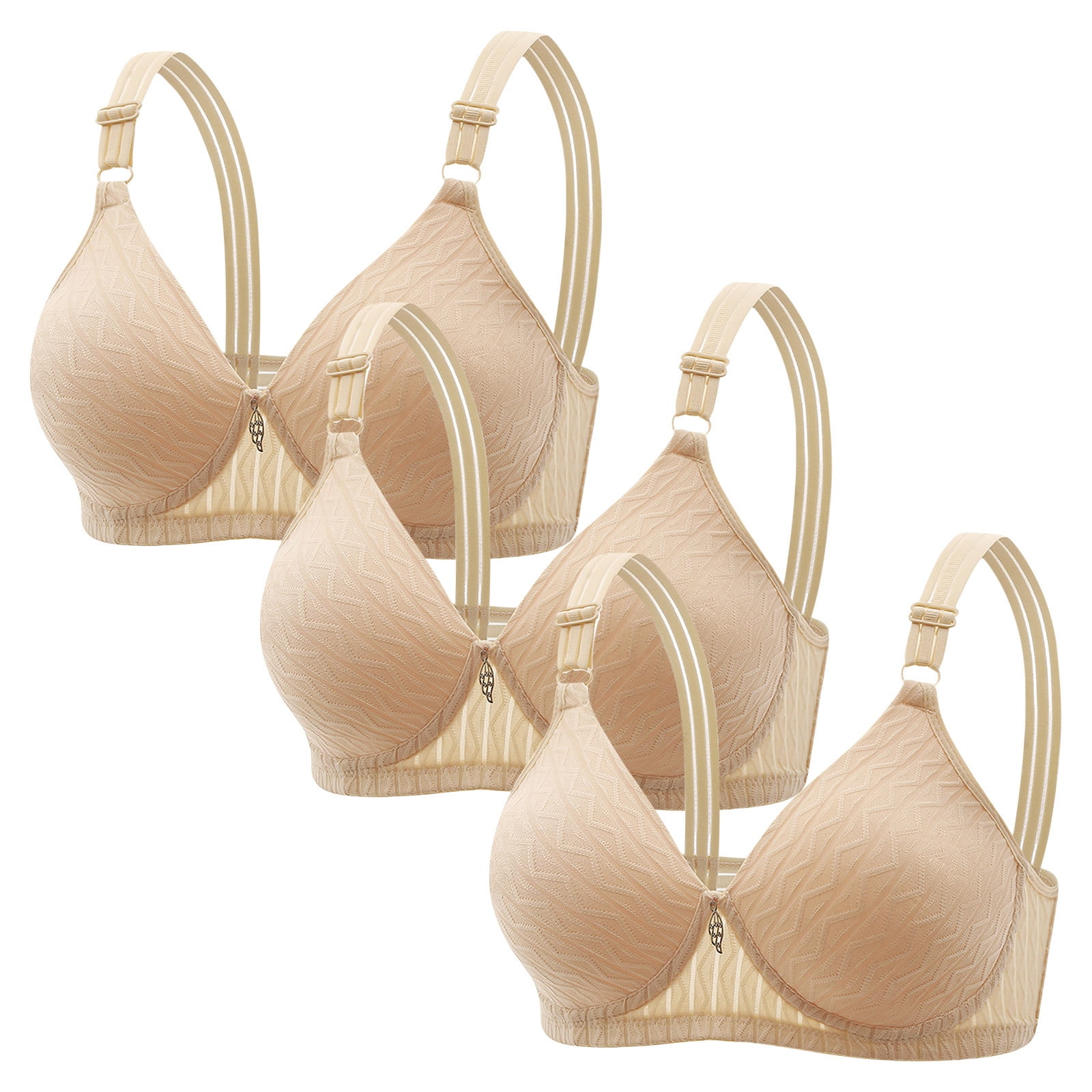 Comfortable No-Rims Women’s Bra Set, Breathable Embroidered Underwear ...