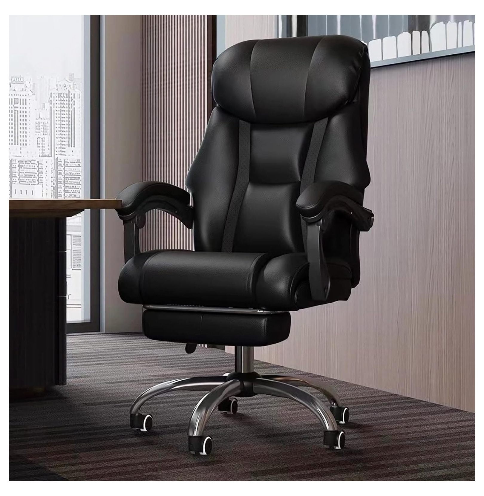 Comfortable Office Chair with Foot Rest High Back Computer Gaming ...