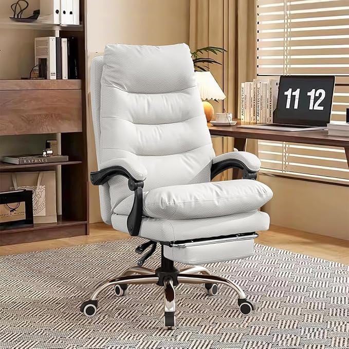 Comfortable Office Chair High Back Executive Desk Chair Leather ...