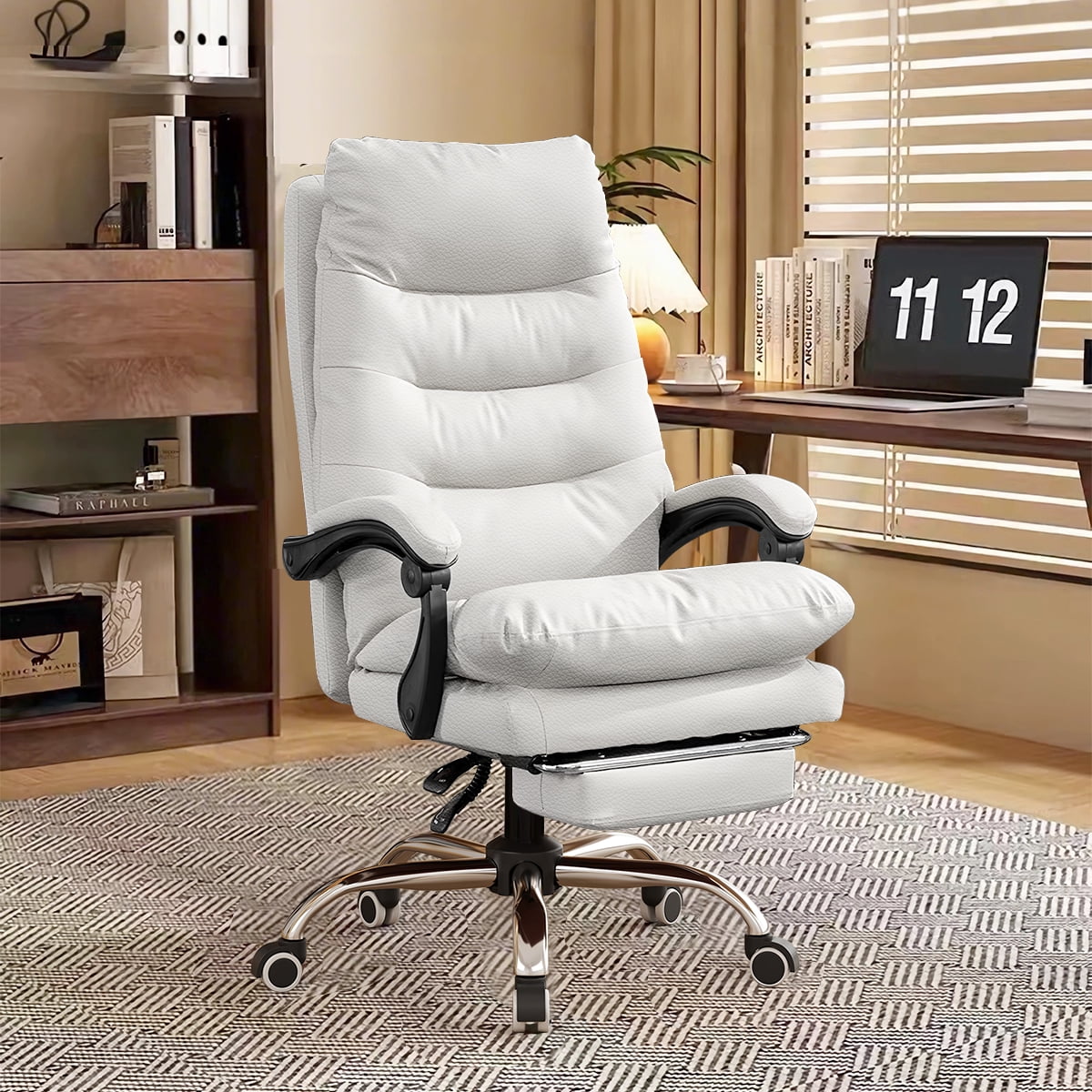 Comfortable Office Chair High Back Executive Desk Chair Leather ...