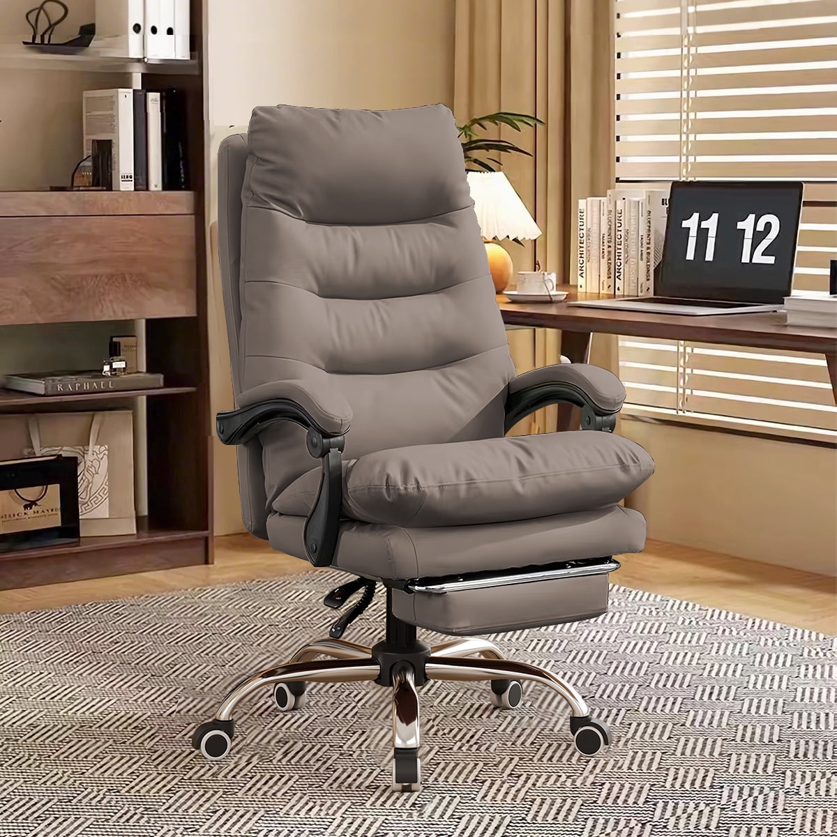 Comfortable Office Chair High Back Executive Desk Chair Leather ...