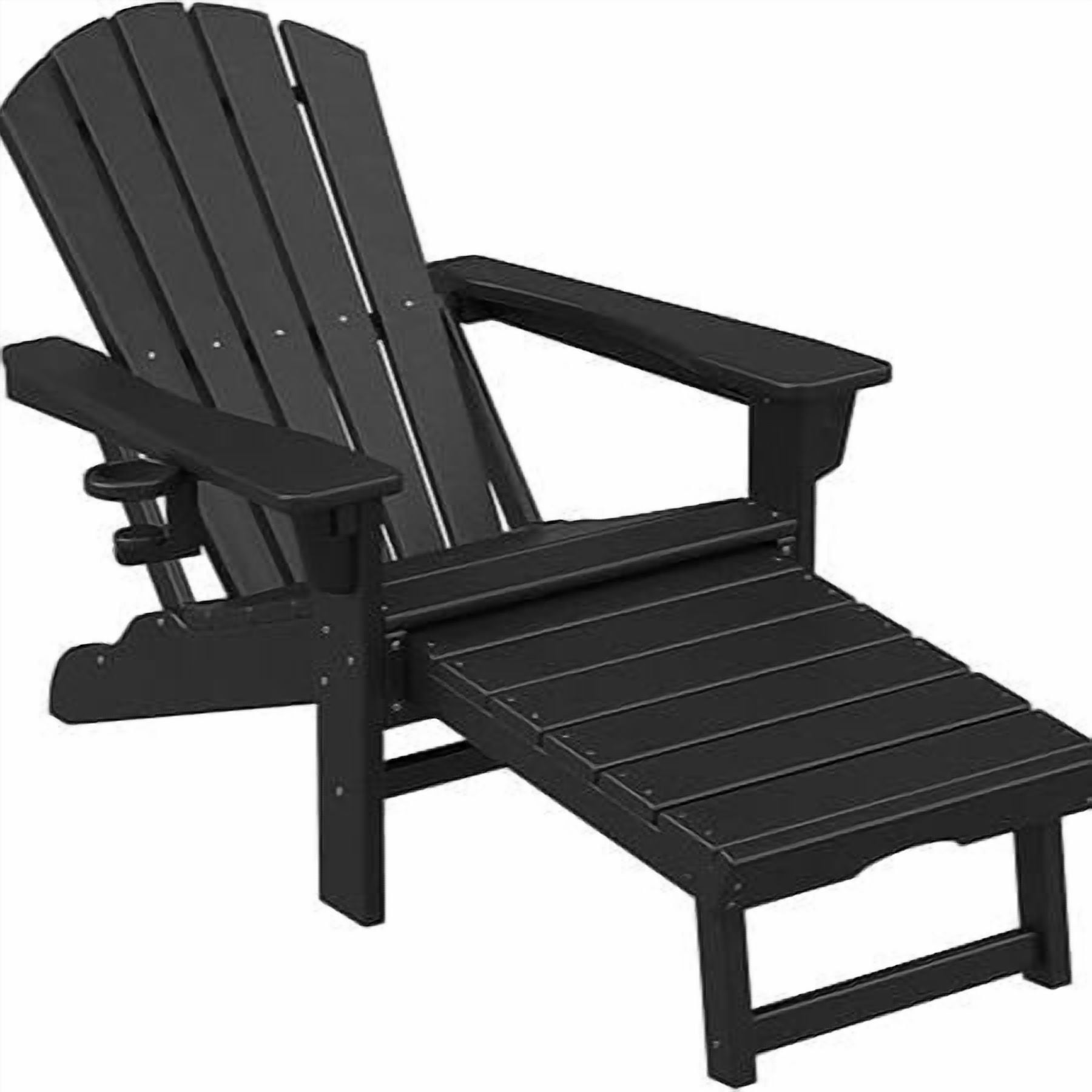 Comfortable Outdoor Chairs with Wide Armrests, Black Patio Set ...