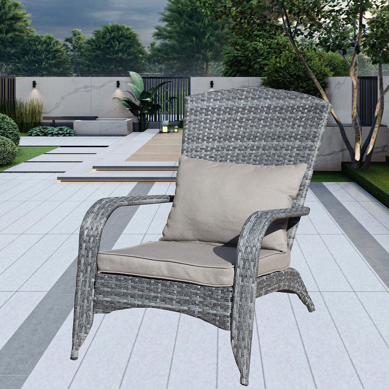 Comfortable Patio Chair with Cushions in Elegant Design Durable PE ...