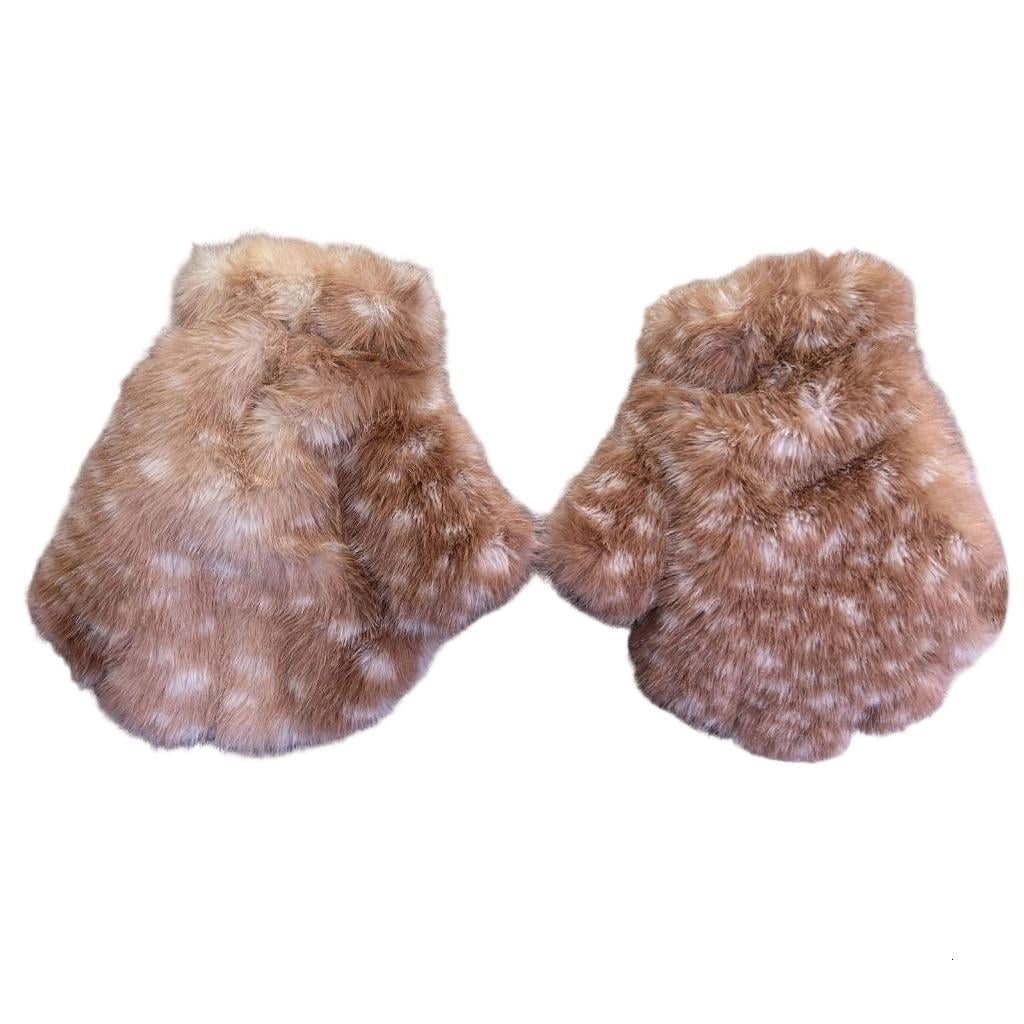Comfortable Plush Moose Gloves Thermally Insulated Winter Handwear For ...