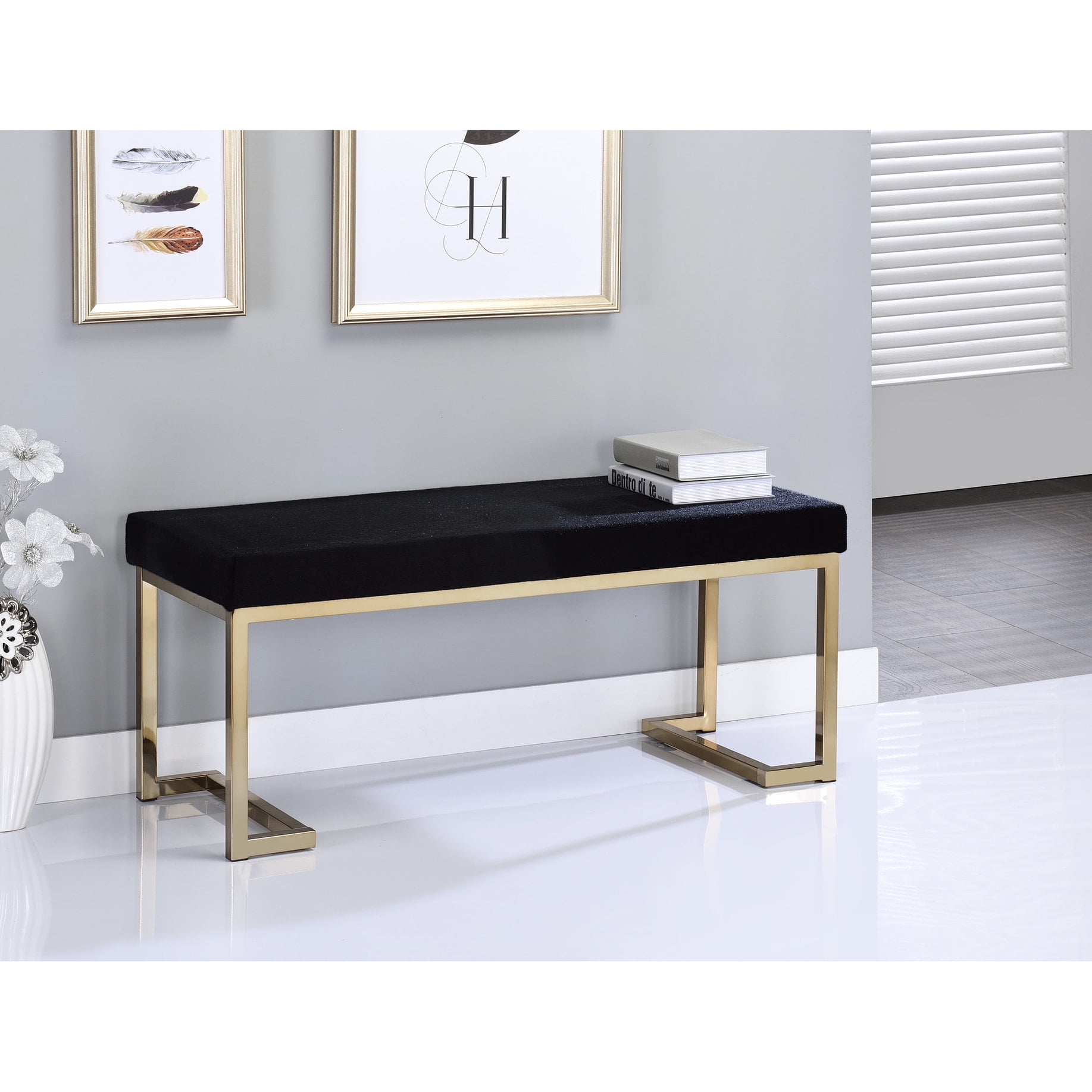 Comfortable Polyester Cushion & Sturdy "C" Base - Contemporary Bench ...