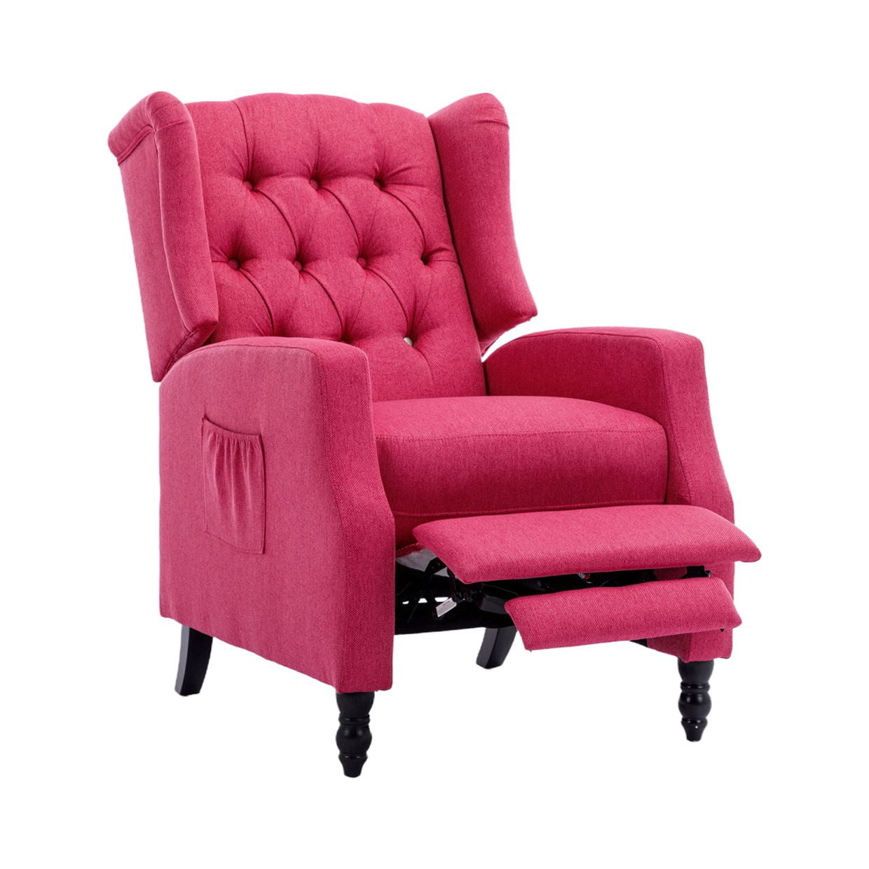 Comfortable Recliner Chair, Upholstered Accent Chair with Button Tufted ...