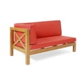 Comfortable Red Corner Seating | Sleek Acacia & Cross-Back Backrest ...