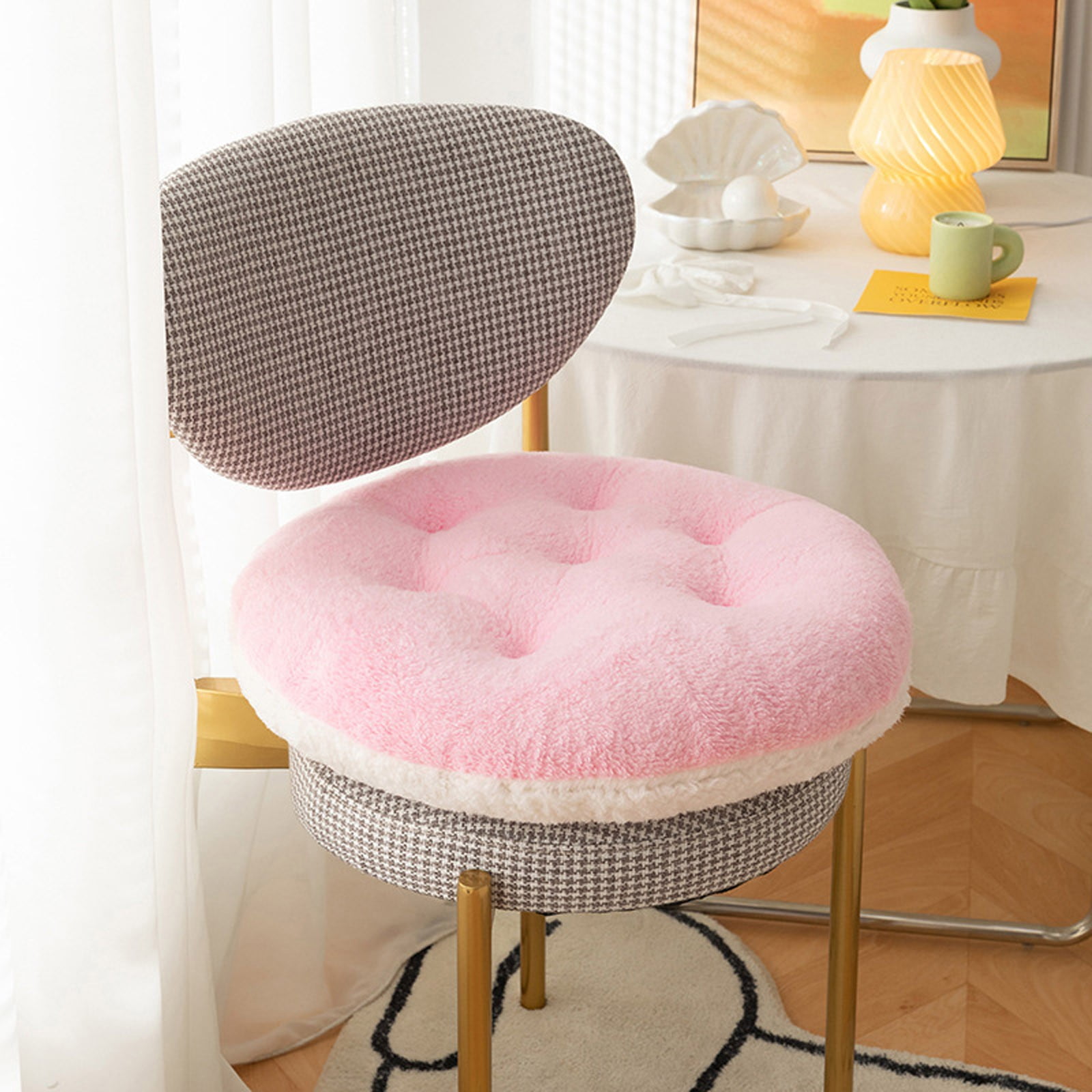 Comfortable Round Artificial Chair Pads,Soft Fluffy Chair Seat Cushion ...