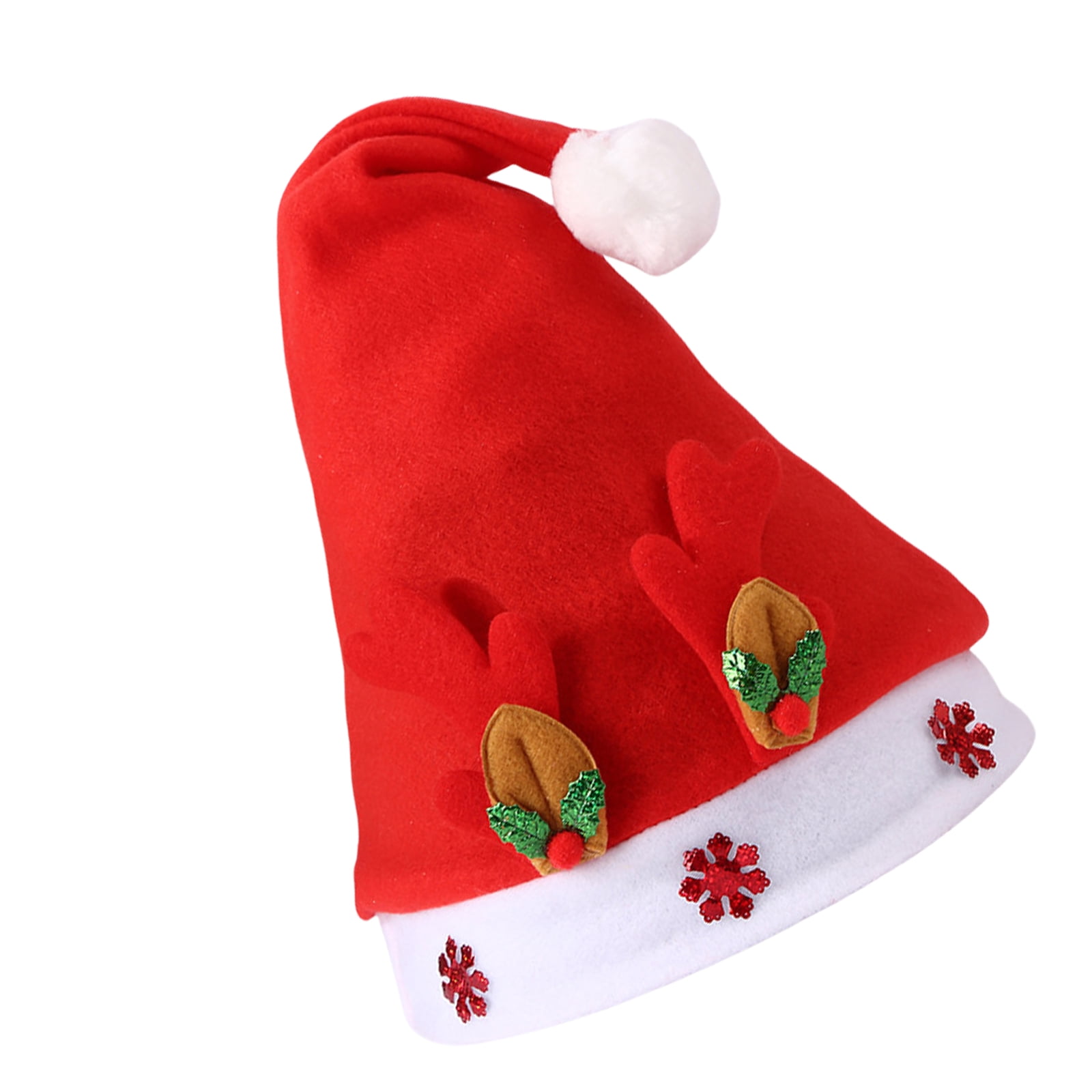 Comfortable Santa Hat for Kids Children Christmas Headwear with Antlers ...