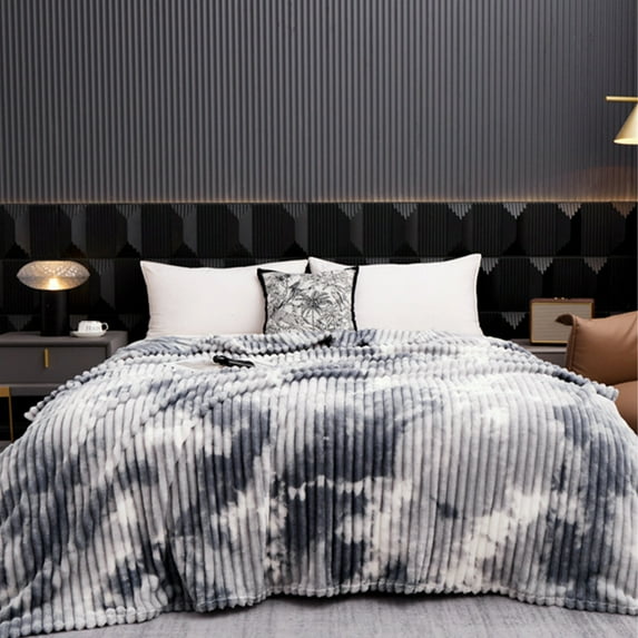 Comfortable Soft Blanket for Couch, Warm Striped Throw Blanket for Sofa ...