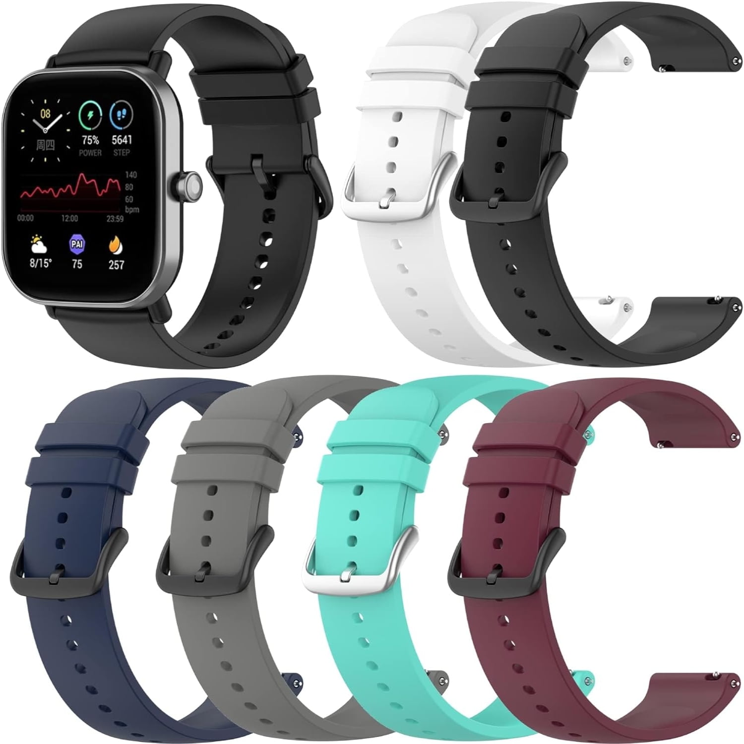 Silicone Replacement Bands for IDW13/IDW16/IDW19/Runfit-2 Watch ...