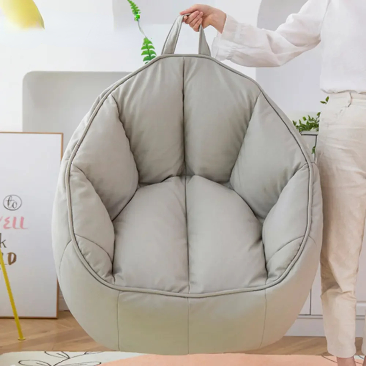 Comfortable and Stylish Adult Bean Bag Chair Cover with Puff Filler for ...