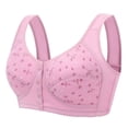 Comfortable Supportive Bra Women's Front Closure Floral Print Wireless ...