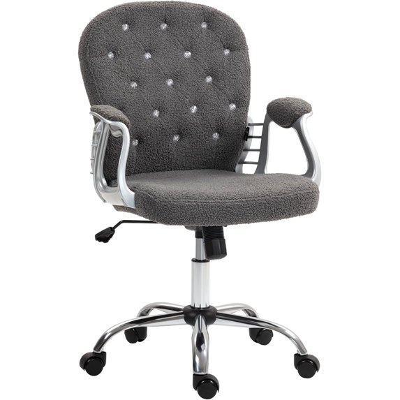 Comfortable Teddy Fleece Home Office Chair, Adjustable Height and ...