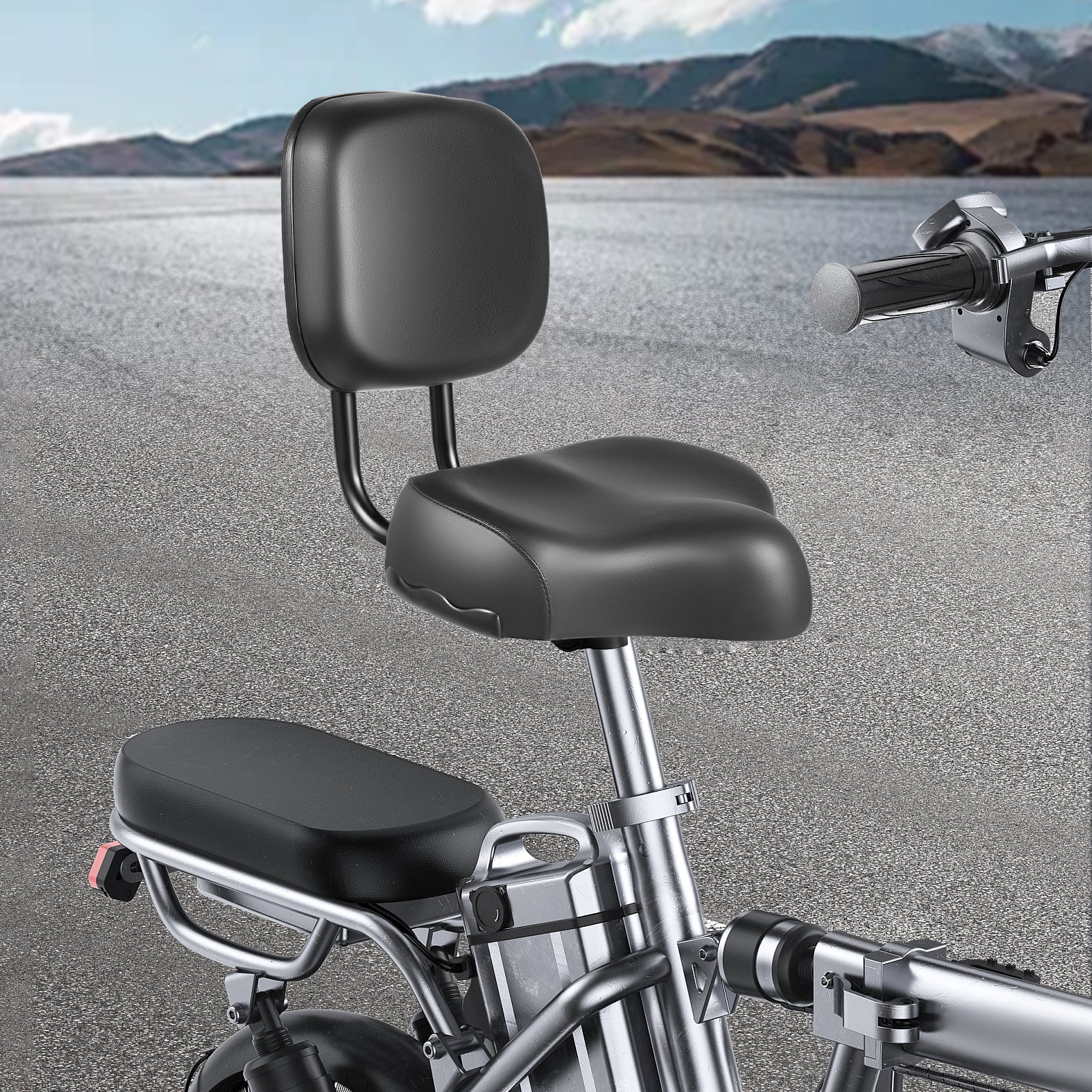 Comfortable Tricycle Bike Bicycle Saddle Seat Pad With Back Rest Wide ...