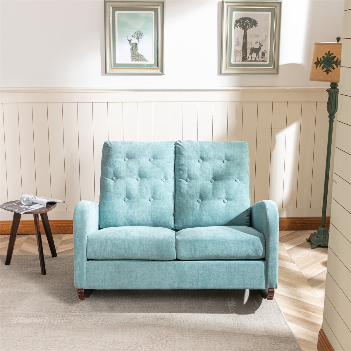 Comfortable Upholstered Rocking Sofa for Elderly and Adults, Modern ...