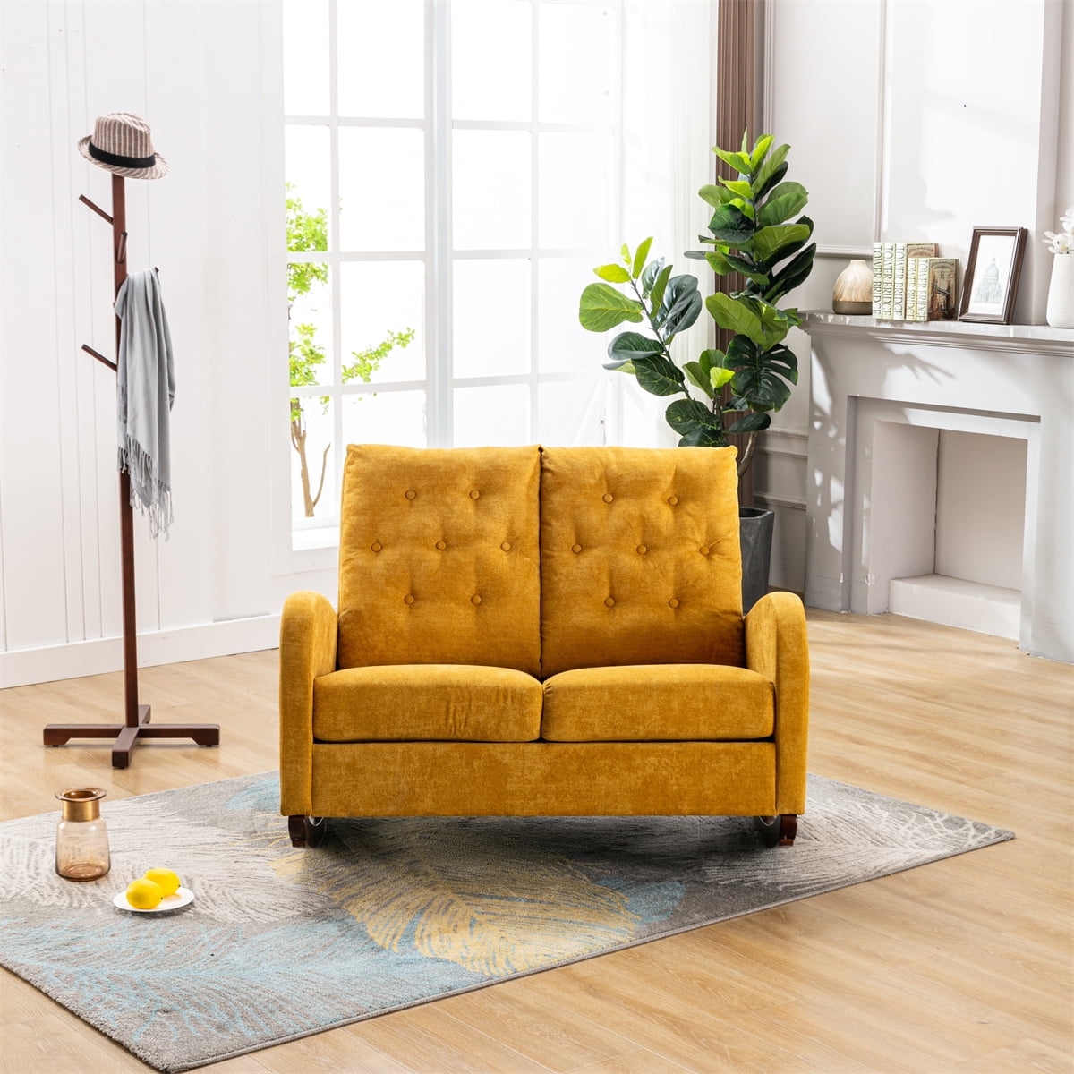 Comfortable Upholstered Rocking Sofa for Elderly and Adults, Modern ...