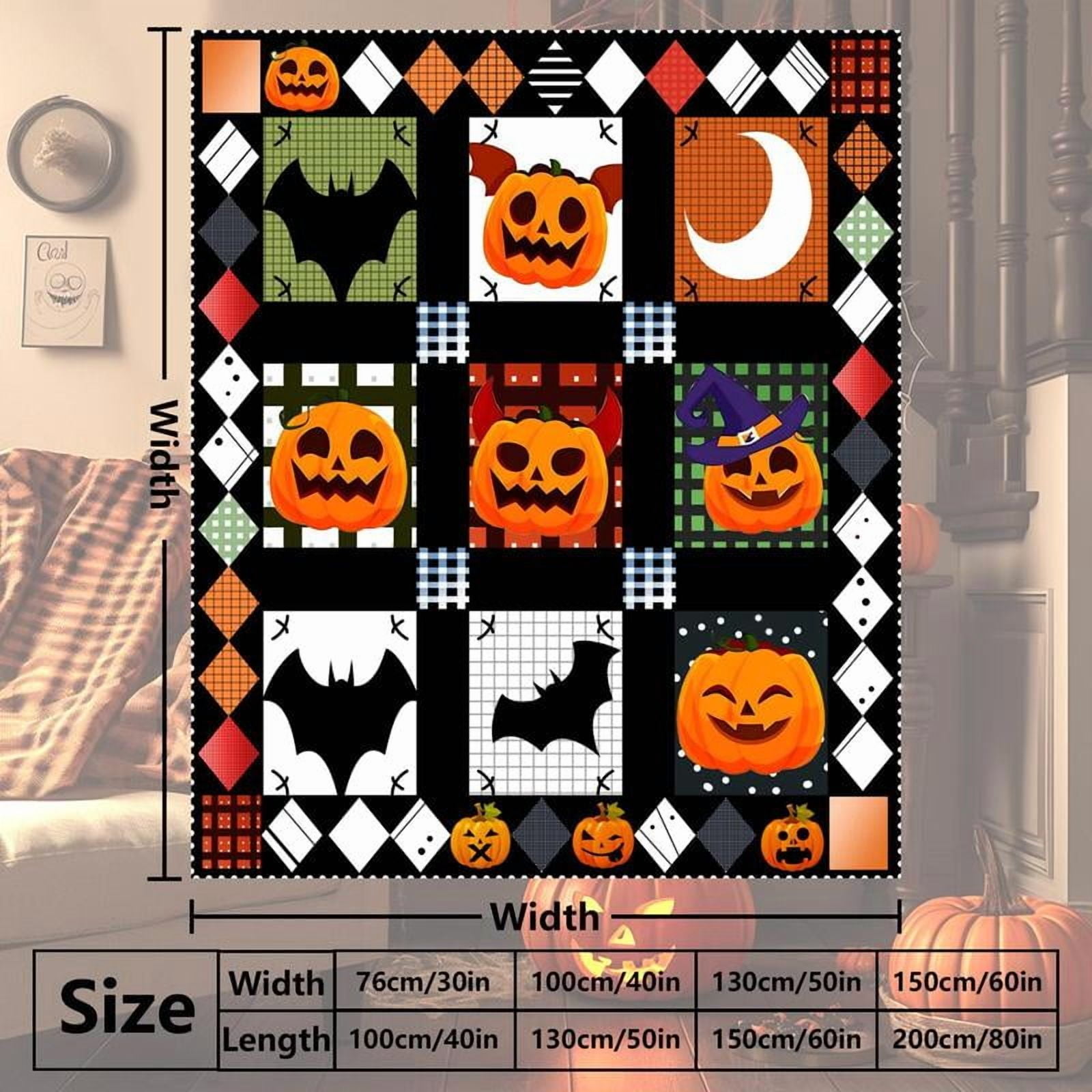 Comfortable Vintage Halloween Flannel Blanket - 51x59-inch Soft Checked ...