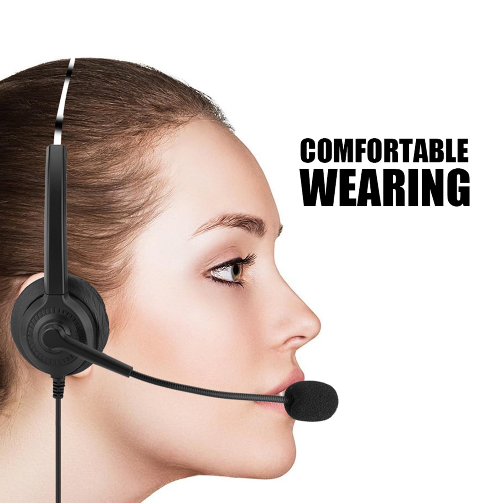 Comfortable Wearing Lossless Sound Call Center Headphones, Cordless ...