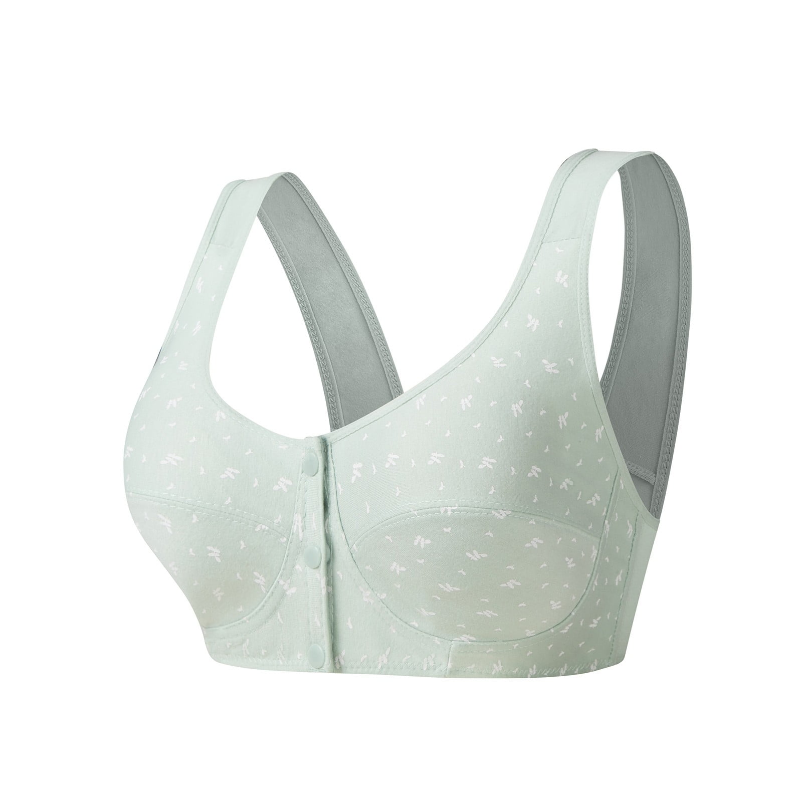Comfortable Wireless Bra For Mature Women Front Closure Vest Style Plus ...