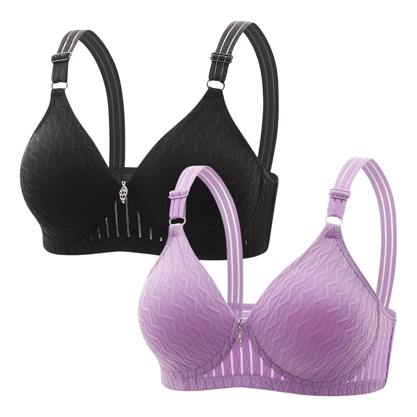 Comfortable Women's Bra Set No Wire Breathable Underwear Embroidered ...