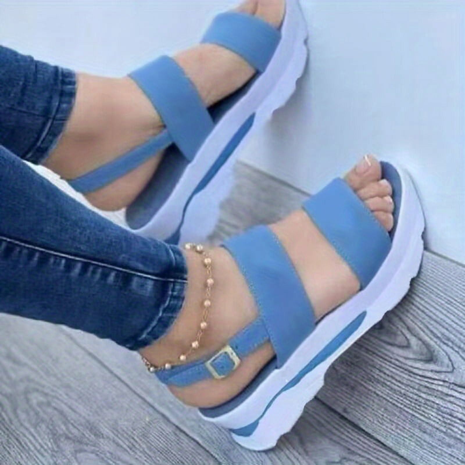 Comfortable Women's Platform Wedge Sandals with Ankle Strap - Perfect ...