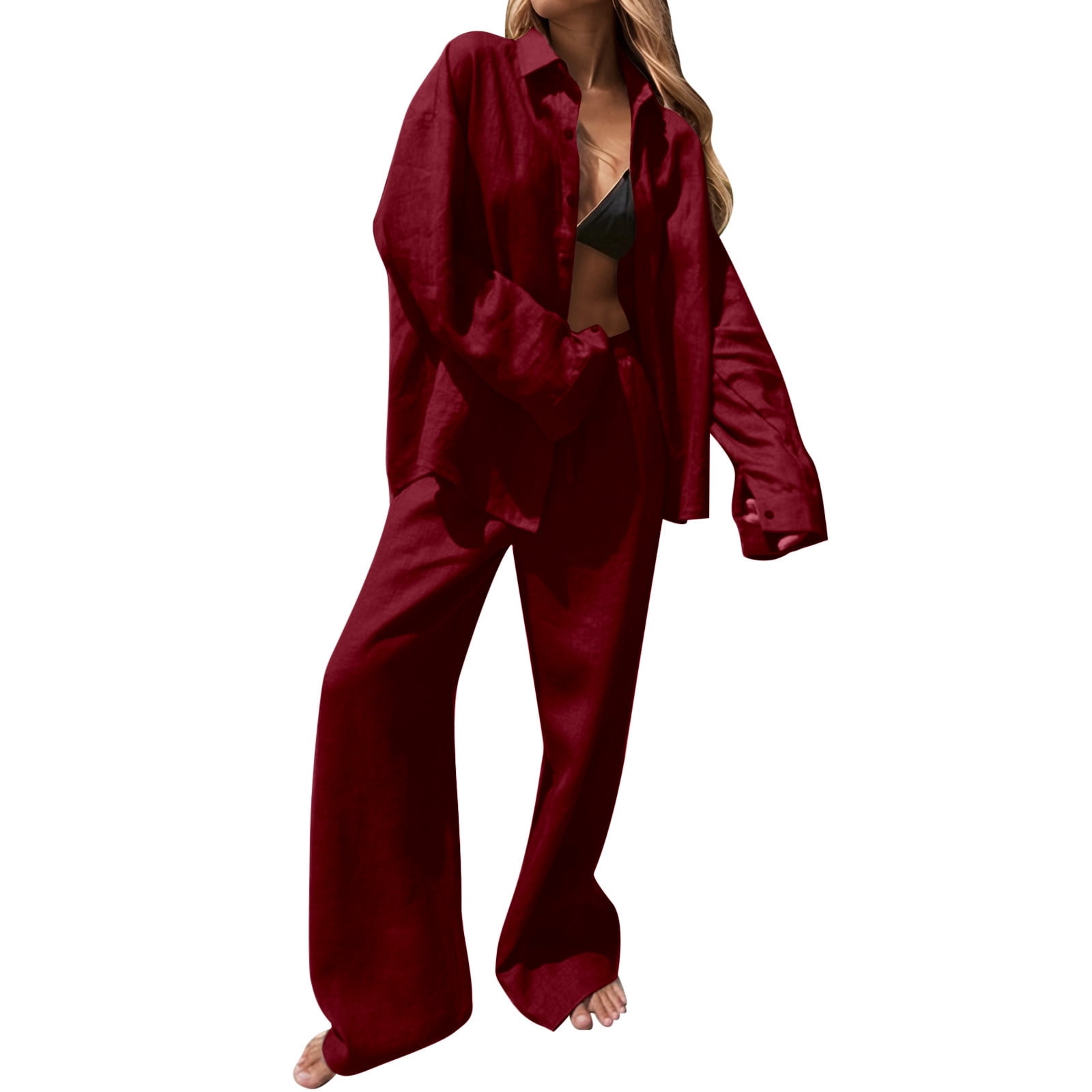 Comfortable Women's Trousers Suit For Daily Wear Relaxed Fit And Casual ...