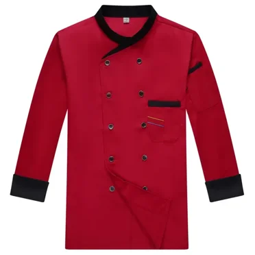 Chef Coat Cooking with Pocket Cooker Long Sleeve Waiter Waitress ...