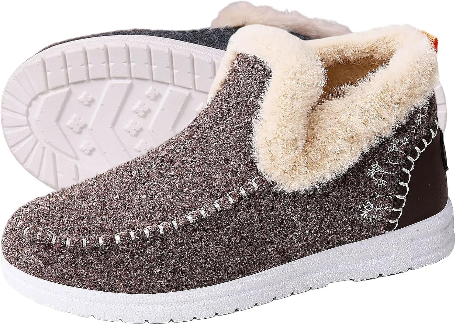 Comfortable and warm orthopedic wool slip-on boots with arch support ...