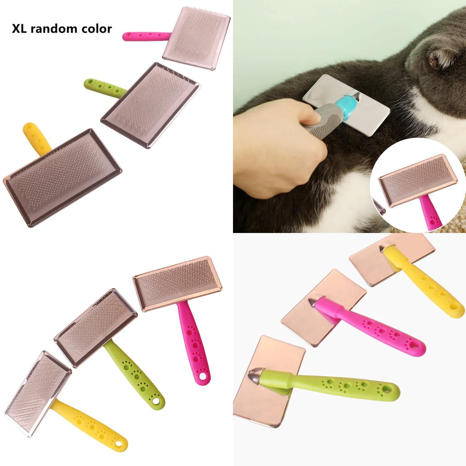 Comfortable and efficient stainless steel pet grooming comb with ...