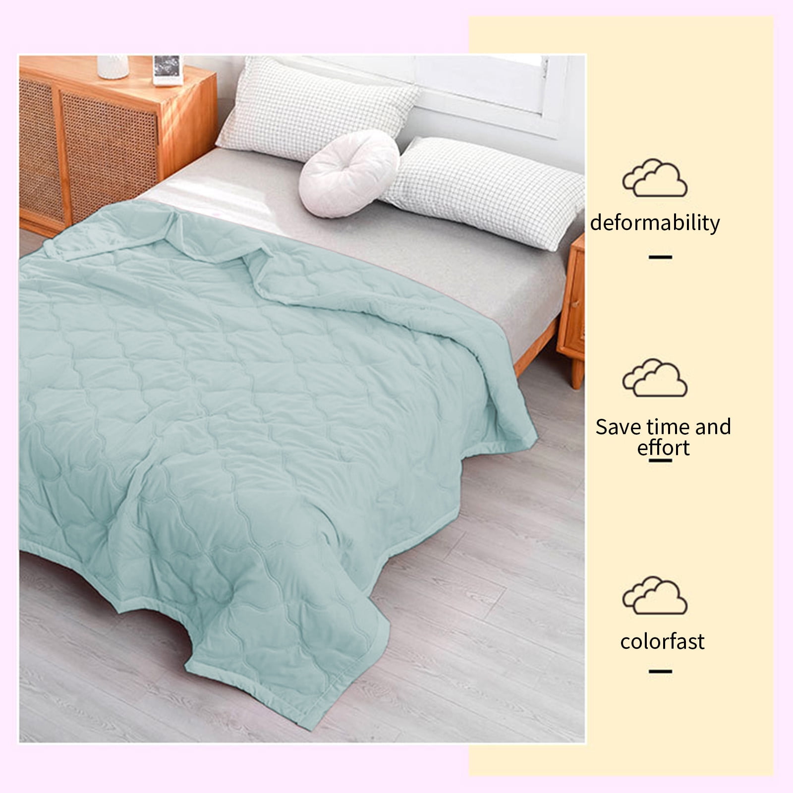 Comforter Clearance! Lightweight Cooling Comforter, Skin-Friendly Plain Printed Washed Cotton ...