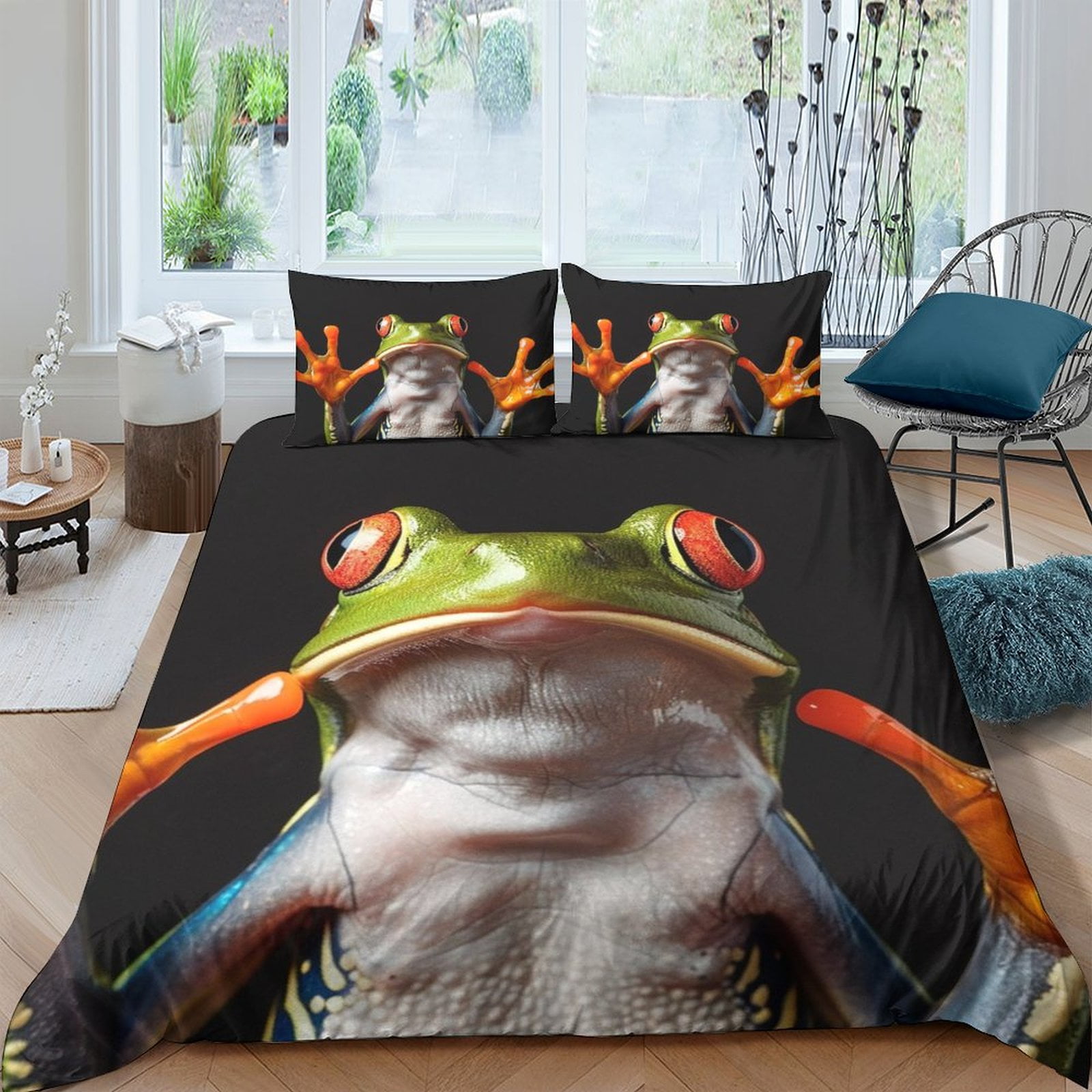 Comforter Cover Set 3D Frog Printed Bedspreads Home Bedclothes Soft and ...
