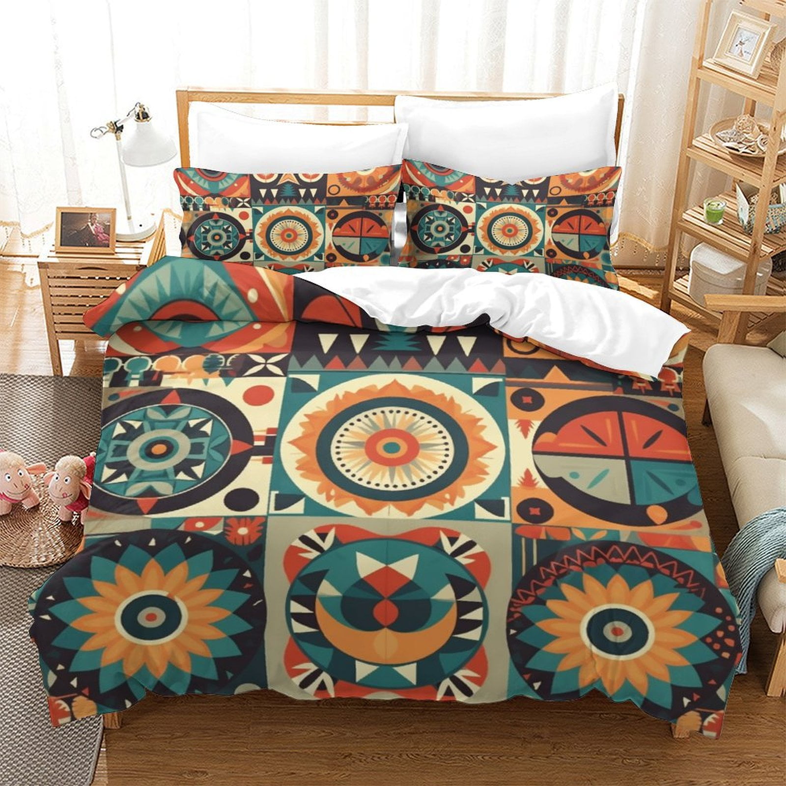 Comforter Cover Set Abstract Pattern Printed Bedspreads Adult Bohemian ...
