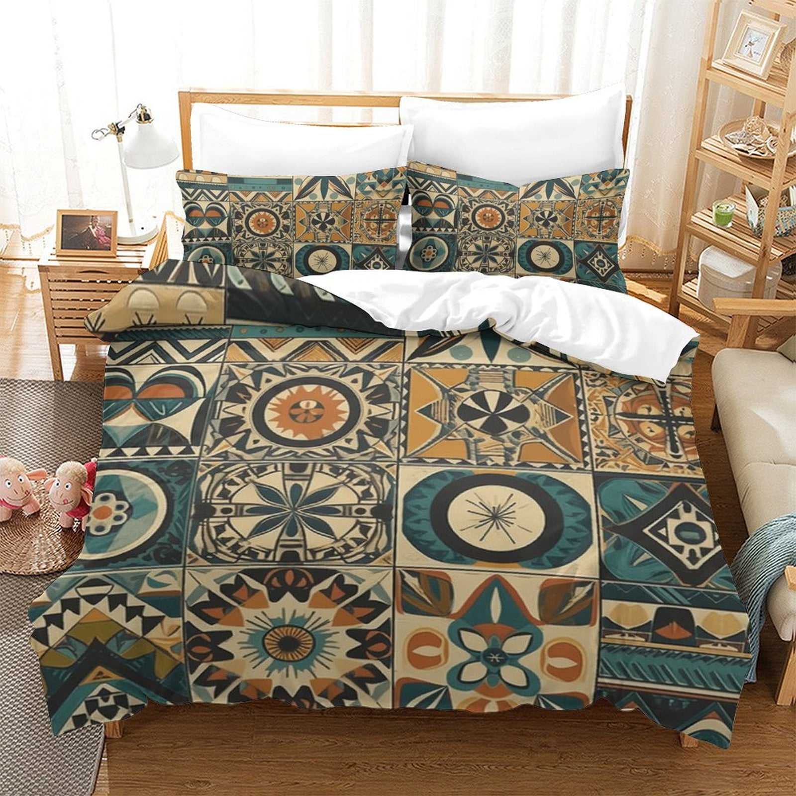 Comforter Cover Set Abstract Pattern Printed Bedspreads Adult Bohemian ...