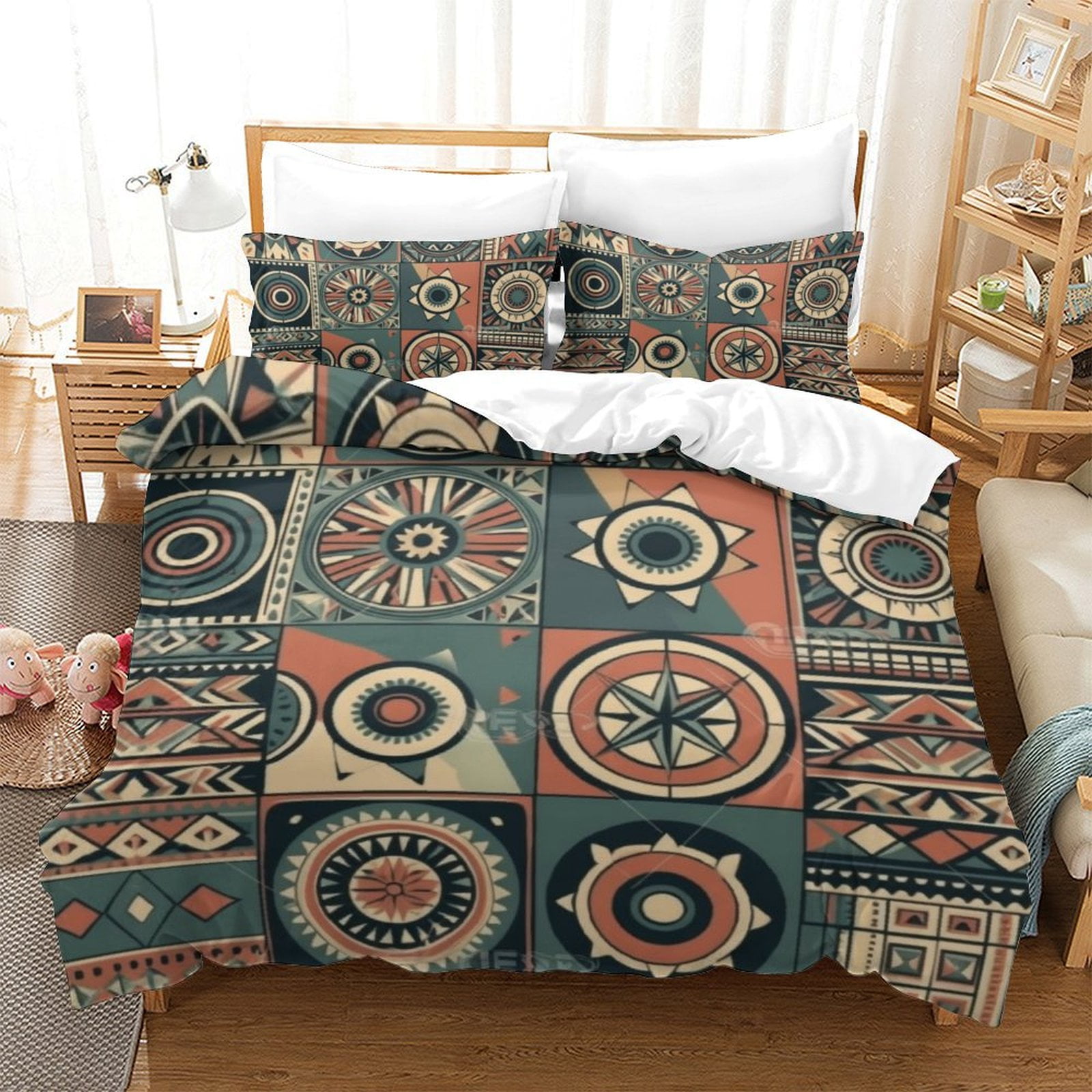 Comforter Cover Set Abstract Pattern Printed Bedspreads Adult Bohemian ...