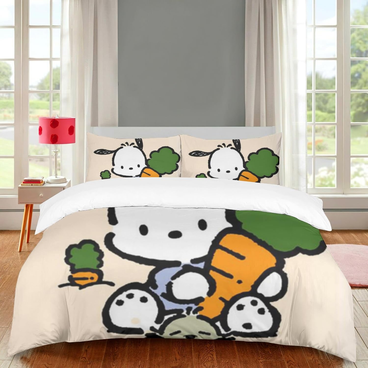 Comforter Cover Set Cute Kawaii Cartoon Puppy Bedding Anime Bed Set ...