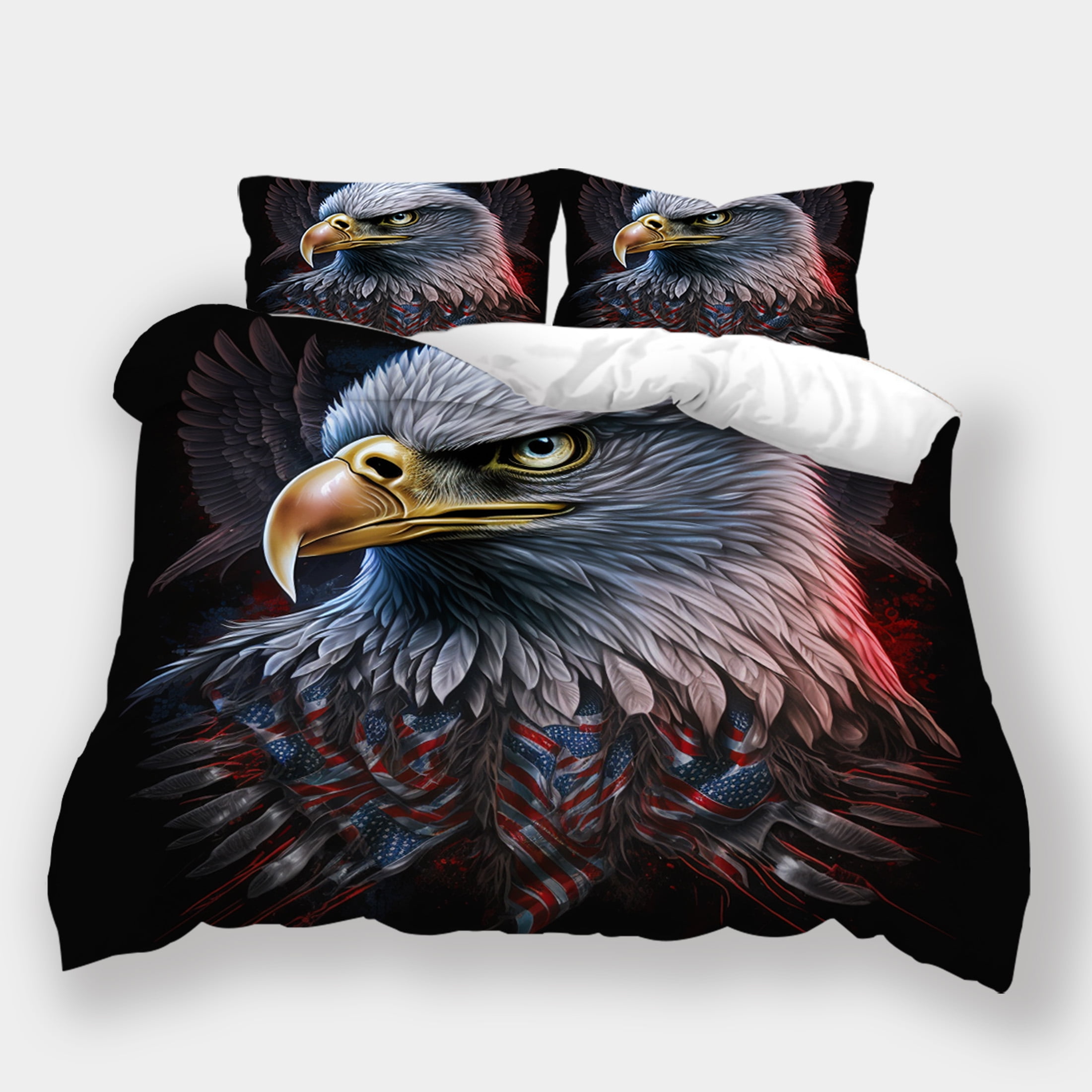 Comforter Cover Set Eagle American Flag Printed Quilt Cover Pillowcase ...
