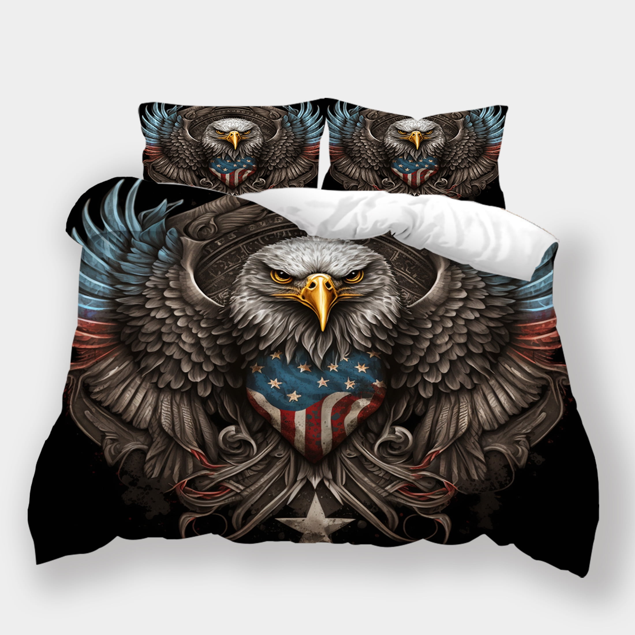 Comforter Cover Set Eagle American Flag Printed Quilt Cover Pillowcase ...
