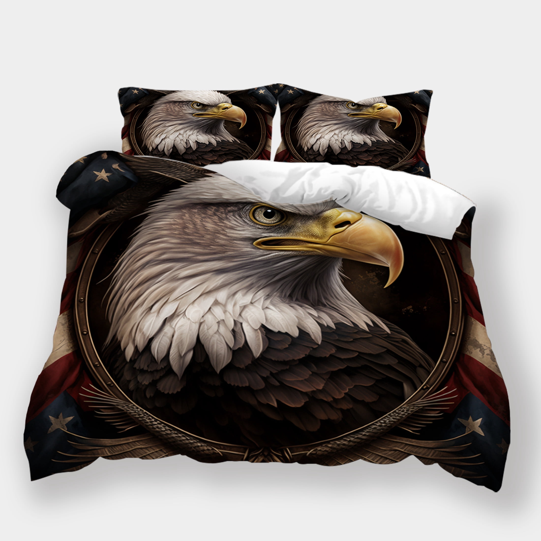 Comforter Cover Set Eagle American Flag Printed Quilt Cover Pillowcase ...