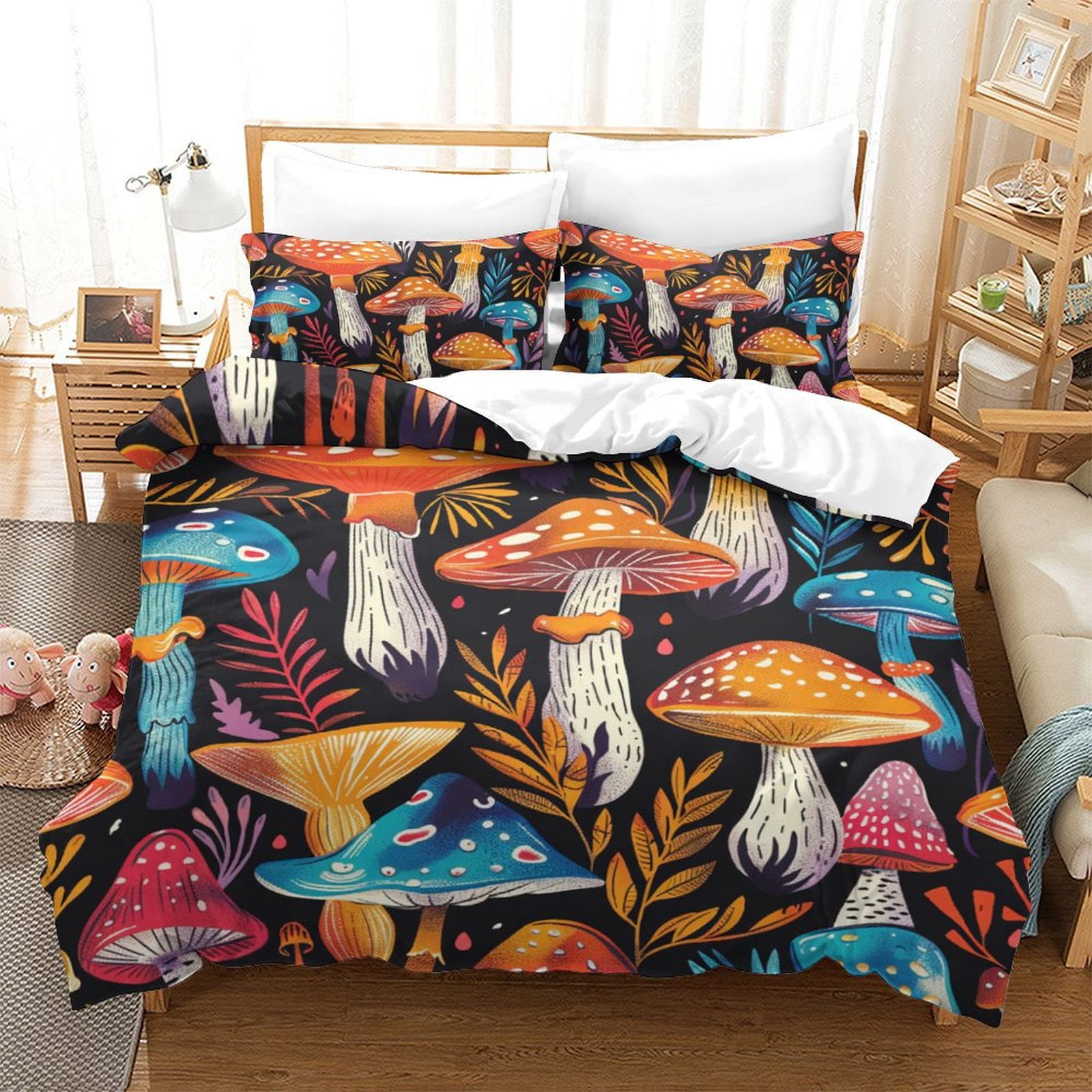 Comforter Cover Set Mushroom Printed Bedspreads Kids Adult Highend ...