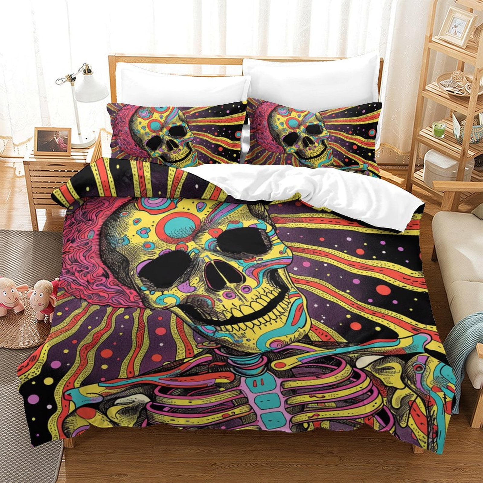 Comforter Cover Set Skull Printed Bedspreads Bedroom Decor Home ...