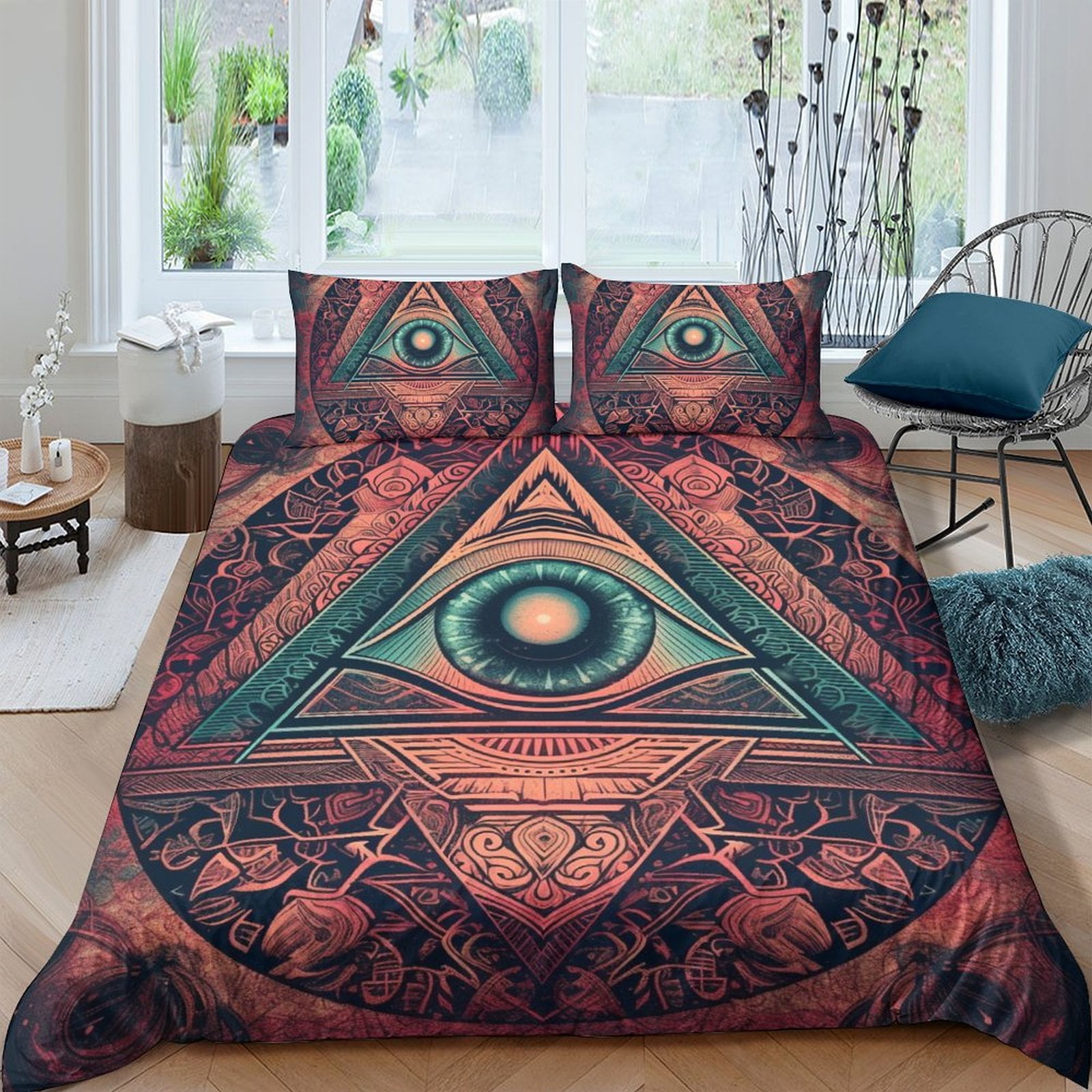 Comforter Cover Set The Eye of God Printed Bedspreads Boy Man High ...