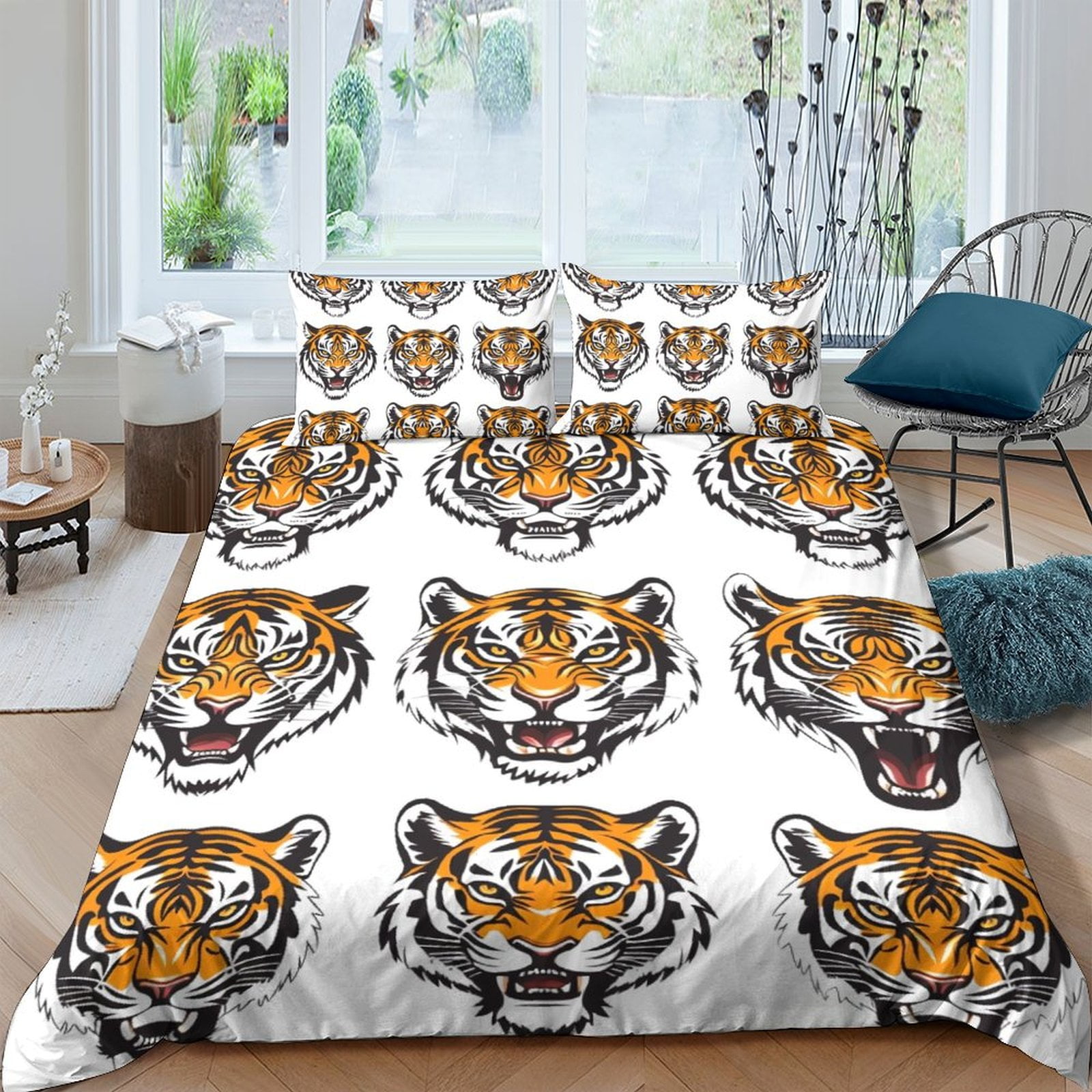 Comforter Cover Set Tiger Printed Bedspreads Boys Men Cool Home ...