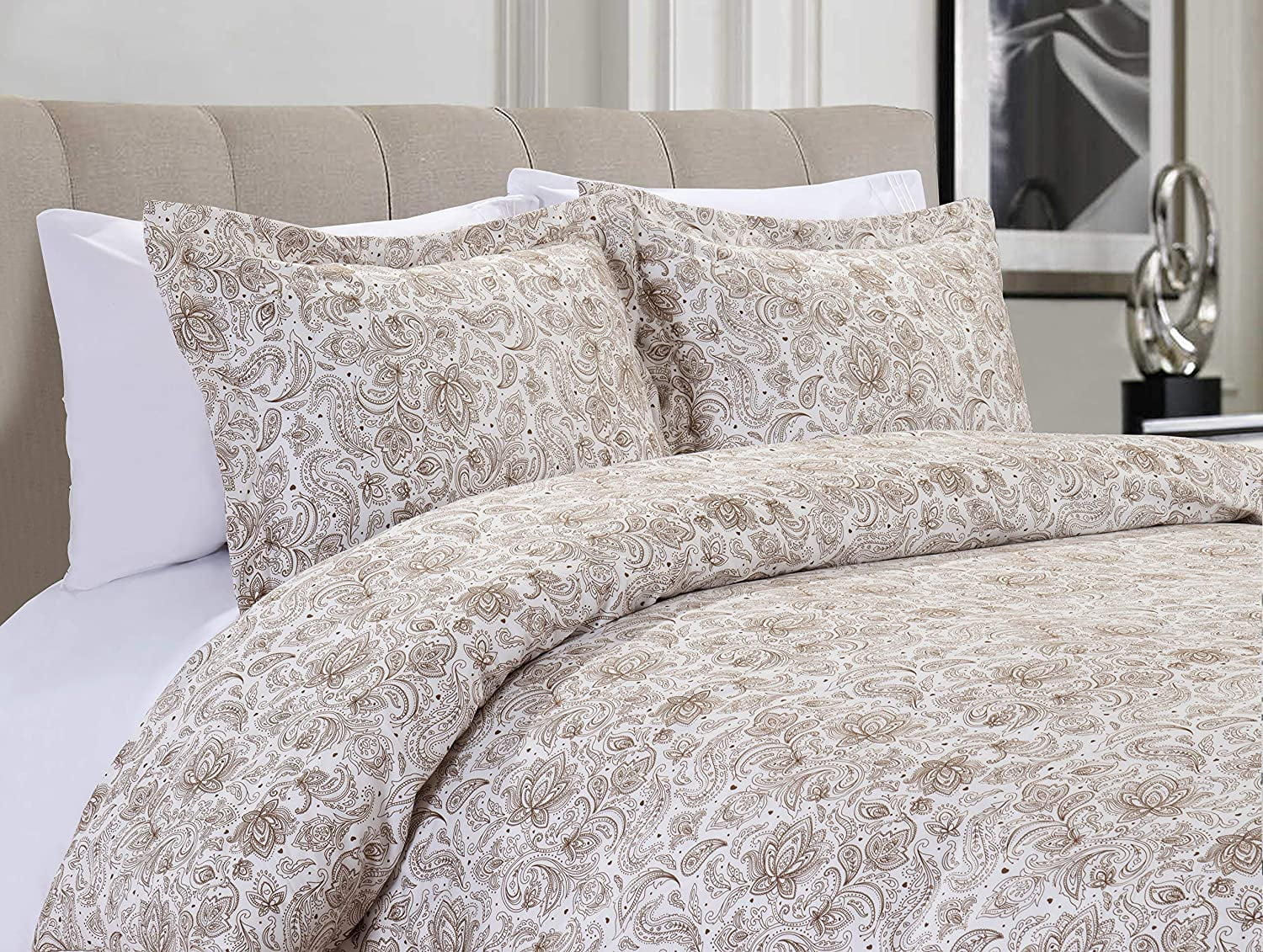 Elegant Comfort Luxury Soft Comforter Cover with Button Closure and 2 ...