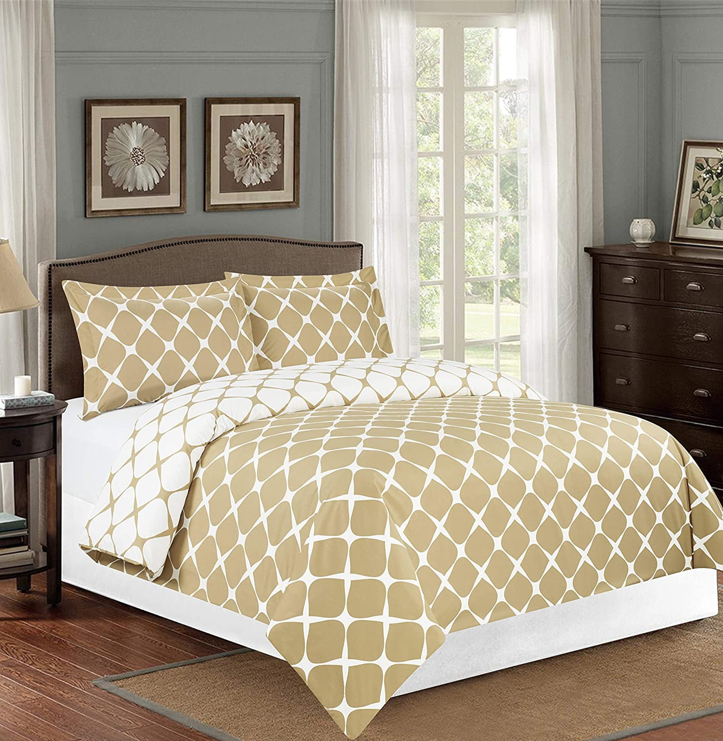 Comforter Cover with Button Closure and 2 Pillow Shams - Walmart.com