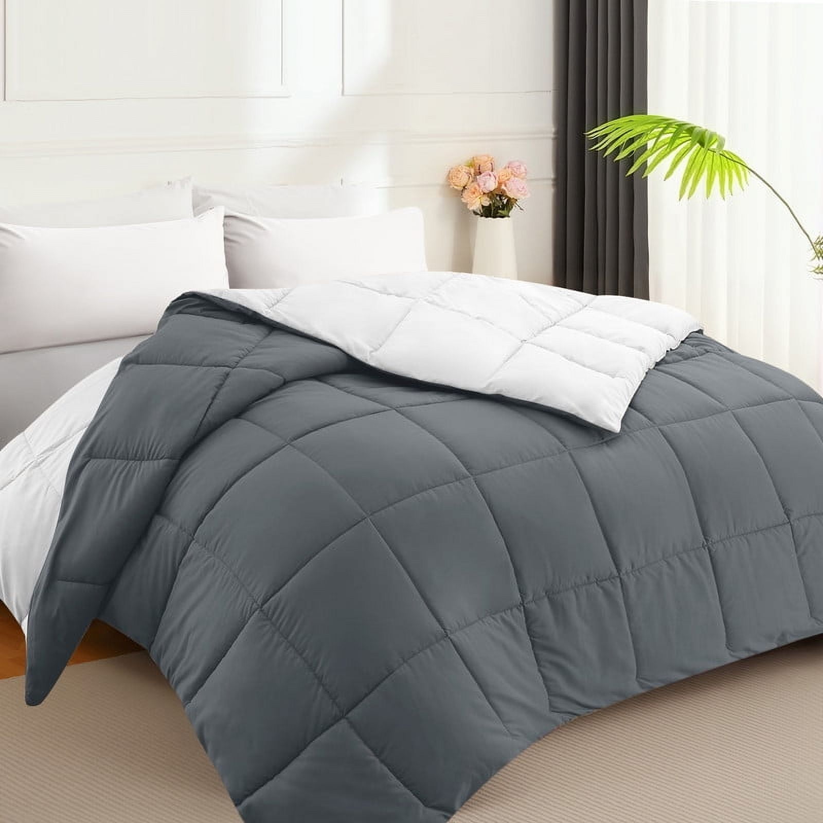 Comforter Queen All Season Down Alternative, Cooling Quilted Duvet ...